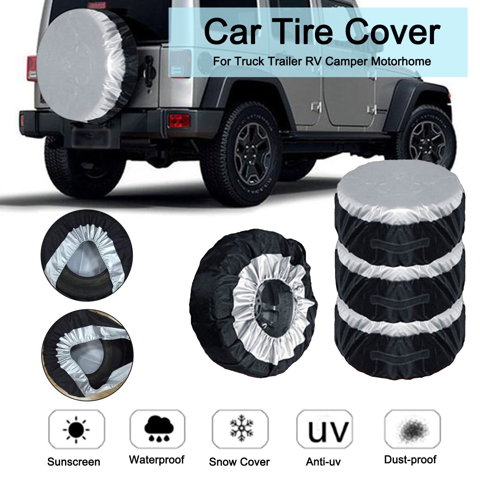 UV Protection Car Tire Cover, Durable Fabric Tire Shield, Waterproof ...