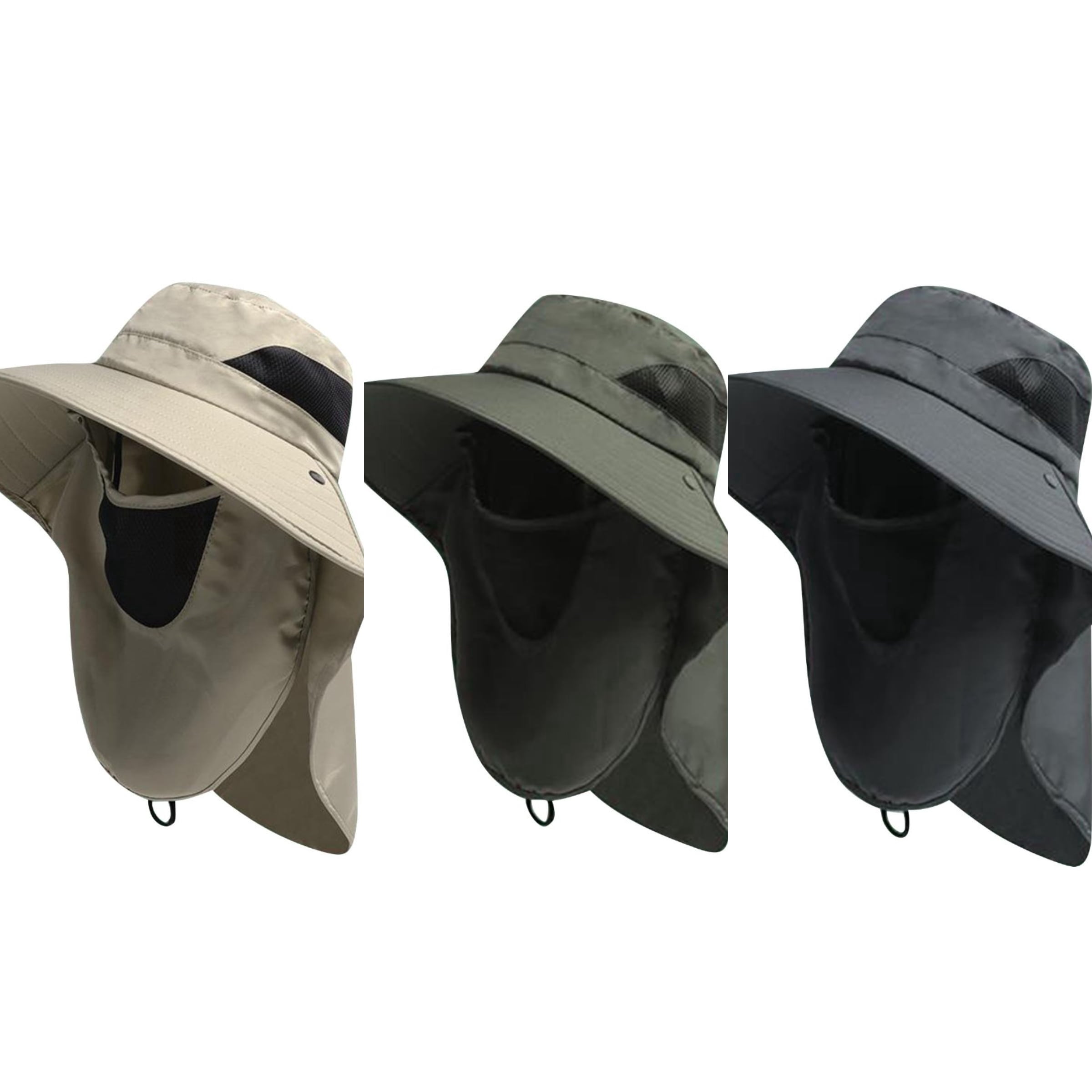 UV Protection Sun Hat with Neck Flap & Face Cover, Breathable Fishing ...