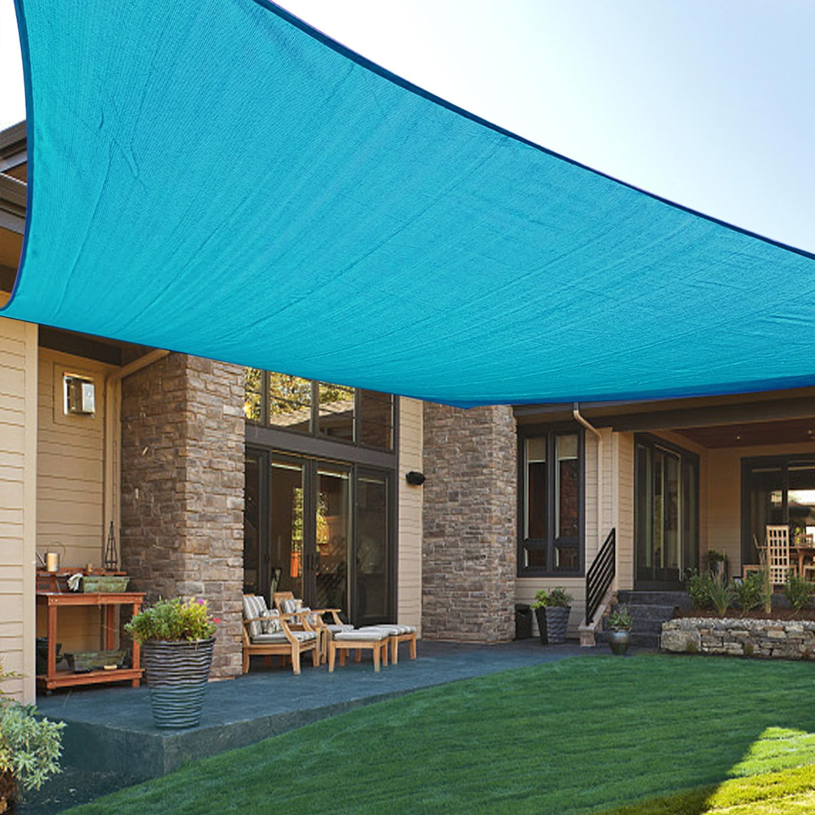 UV Protection Sun Shade Sail 9 FT x 19 FT, Non-Spliced Full Cut ...