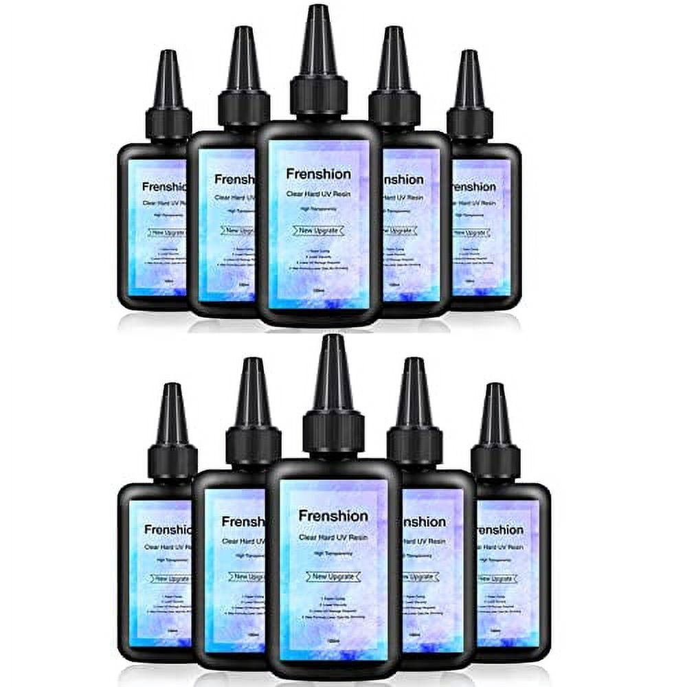UV Resin-10X100g Upgrade I Minute Quick Cure! Hard Type Crystal Clear Epoxy Resin, UV Glue ...