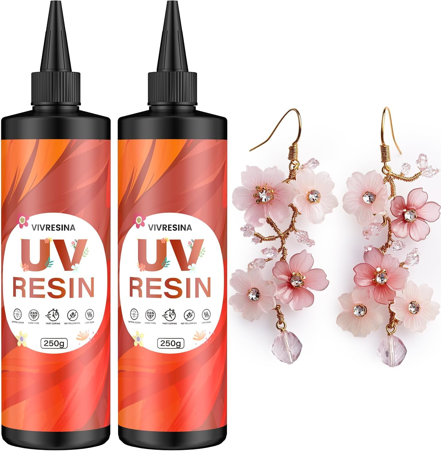 UV Resin 500g Upgraded Hard Type Crystal Clear Fast Curing No Yellowing Low Odor Ultraviolet ...