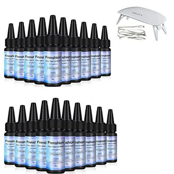 UV Resin Lamp Included-20 Pieces 30G Upgrade Quick Cure! Hard Type Crystal Clear UV Resin, UV ...