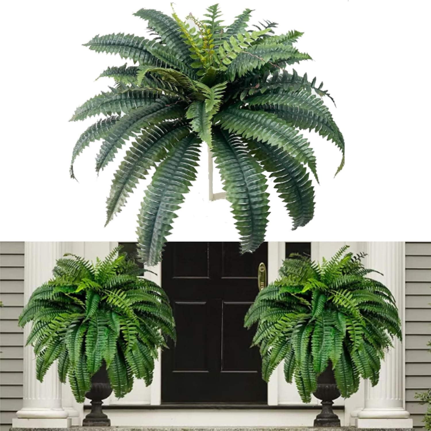 UV Resistant Lifelike Artificial Boston Fern, Boston Ferns Artificial ...