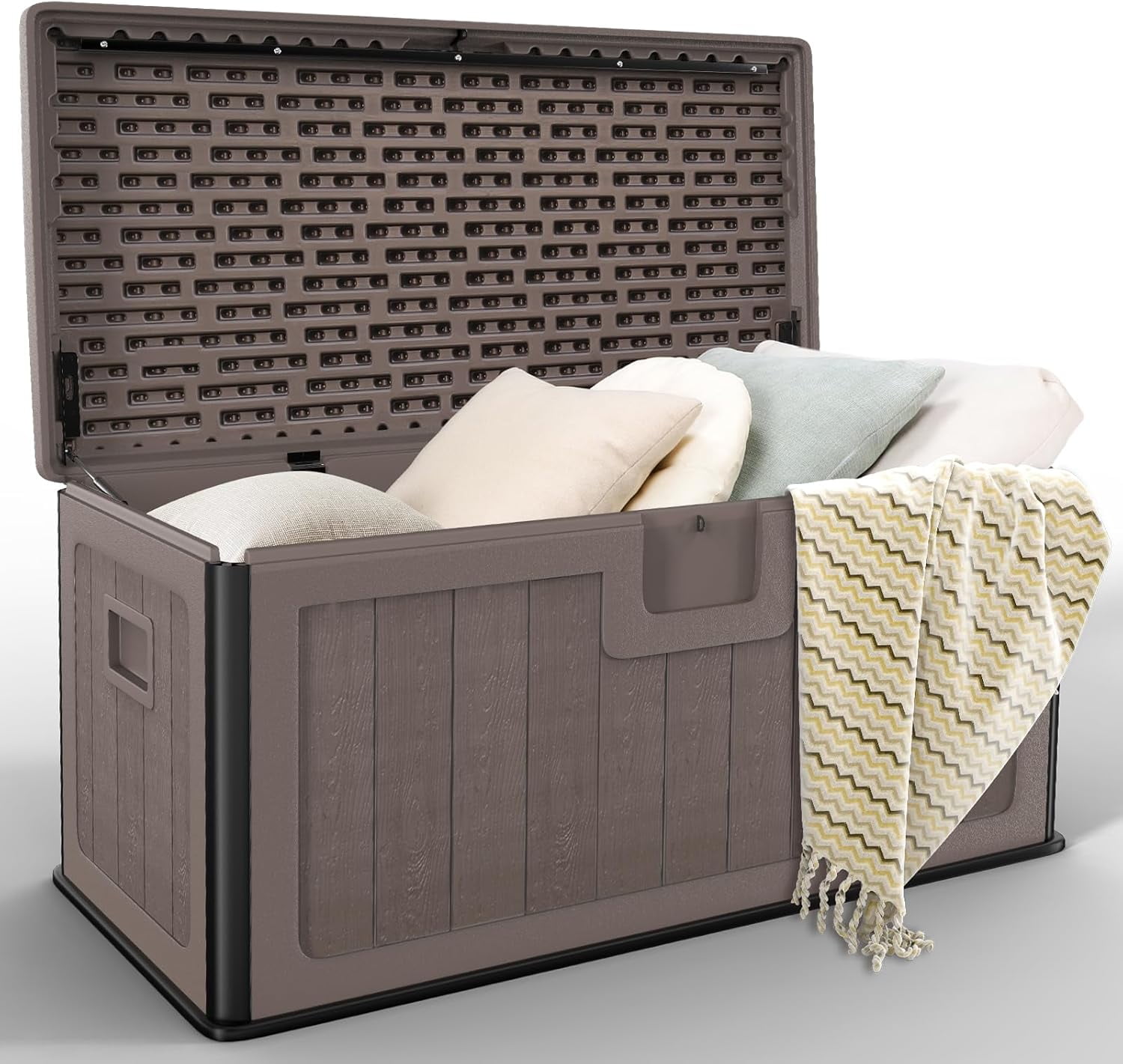 UV Resistant & Waterproof Deck Box with Double-Wall Construction Garden ...