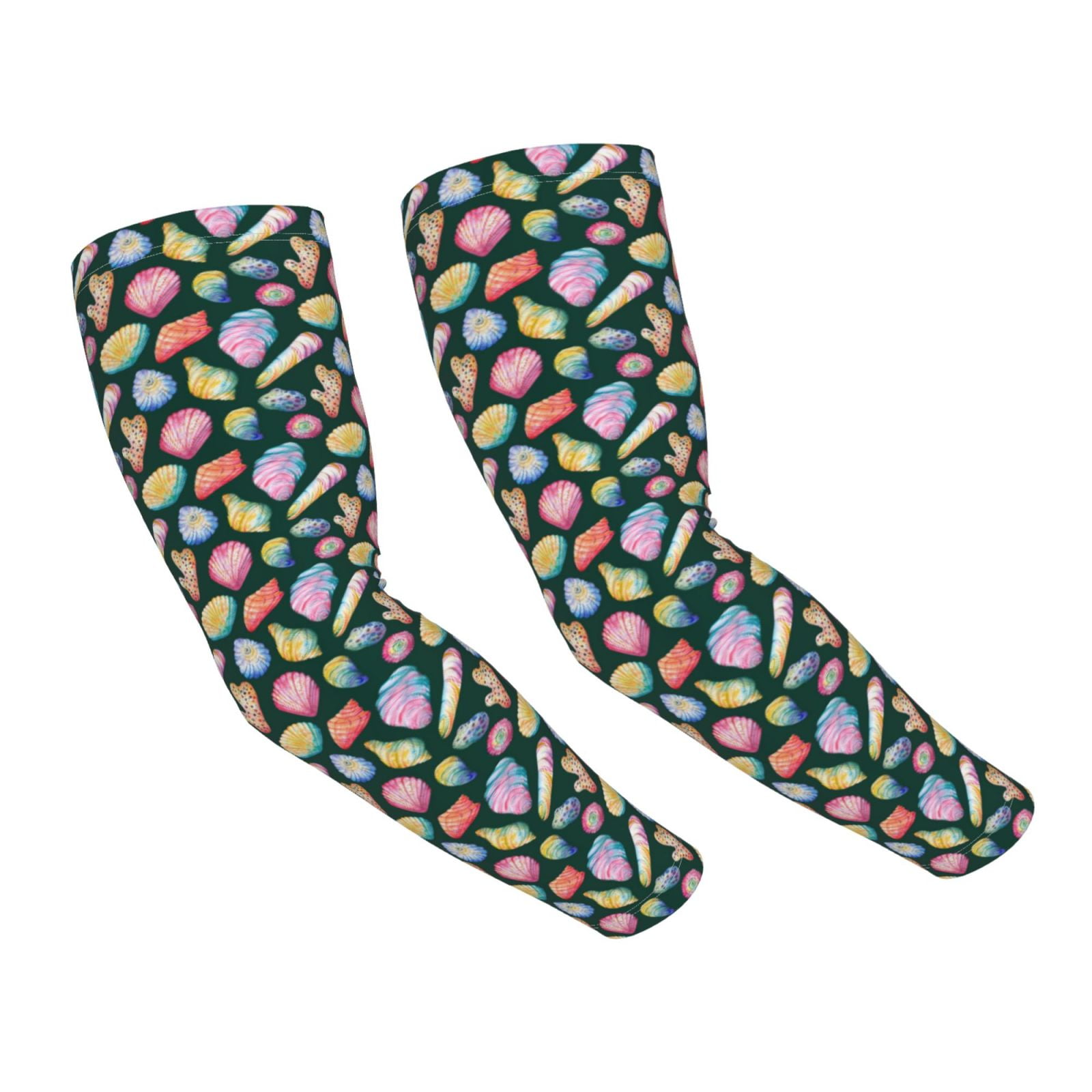 UV Sun Protection Arm Sleeves - Colourful Conch Shell Mangas Para El ...