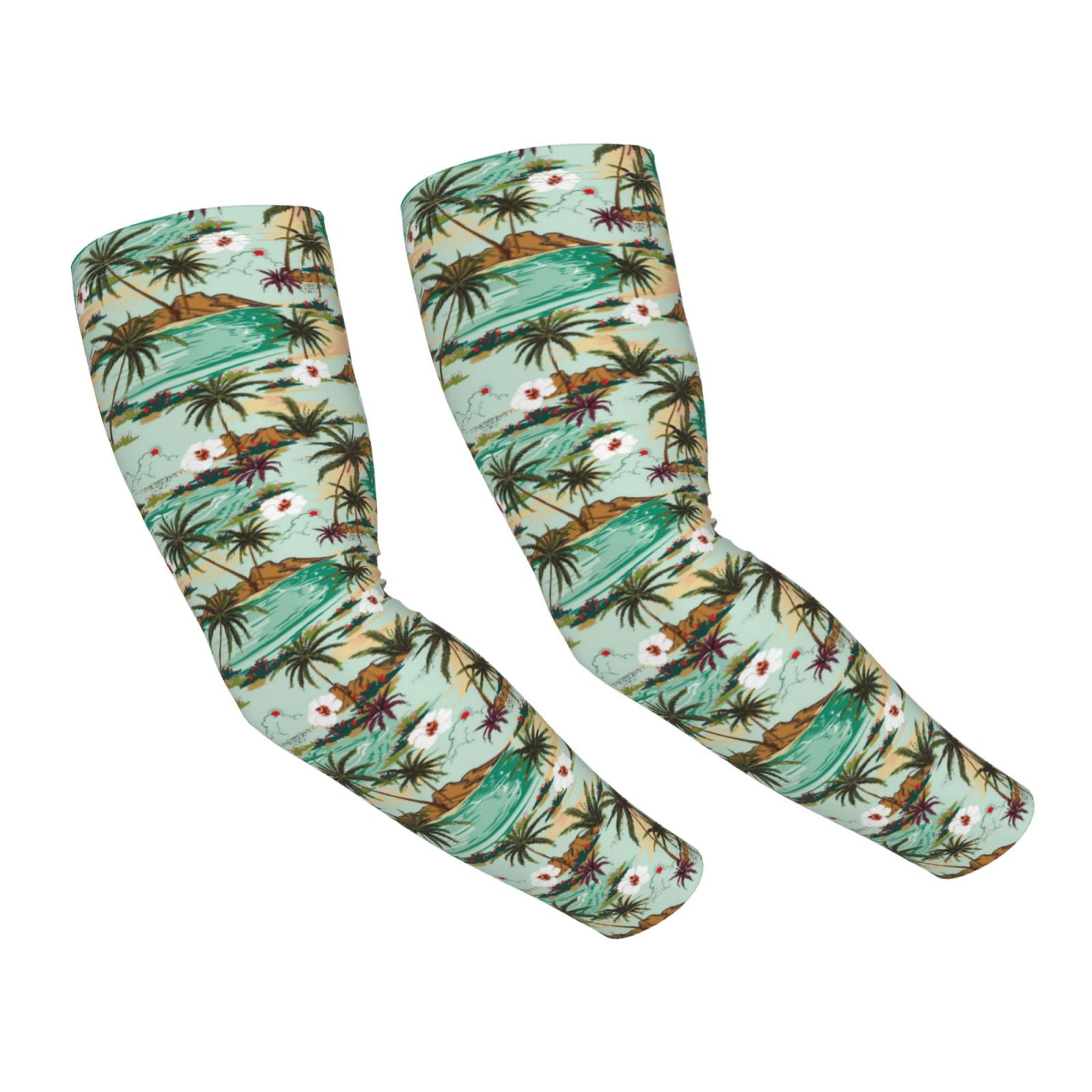 UV Sun Protection Arm Sleeves - Hawaiian Style Flowers Mangas Para El ...