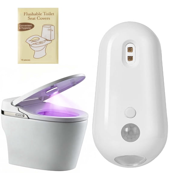 UV Toilet Night Light, Motion Activated & Rechargeable Toilet Bowl ...