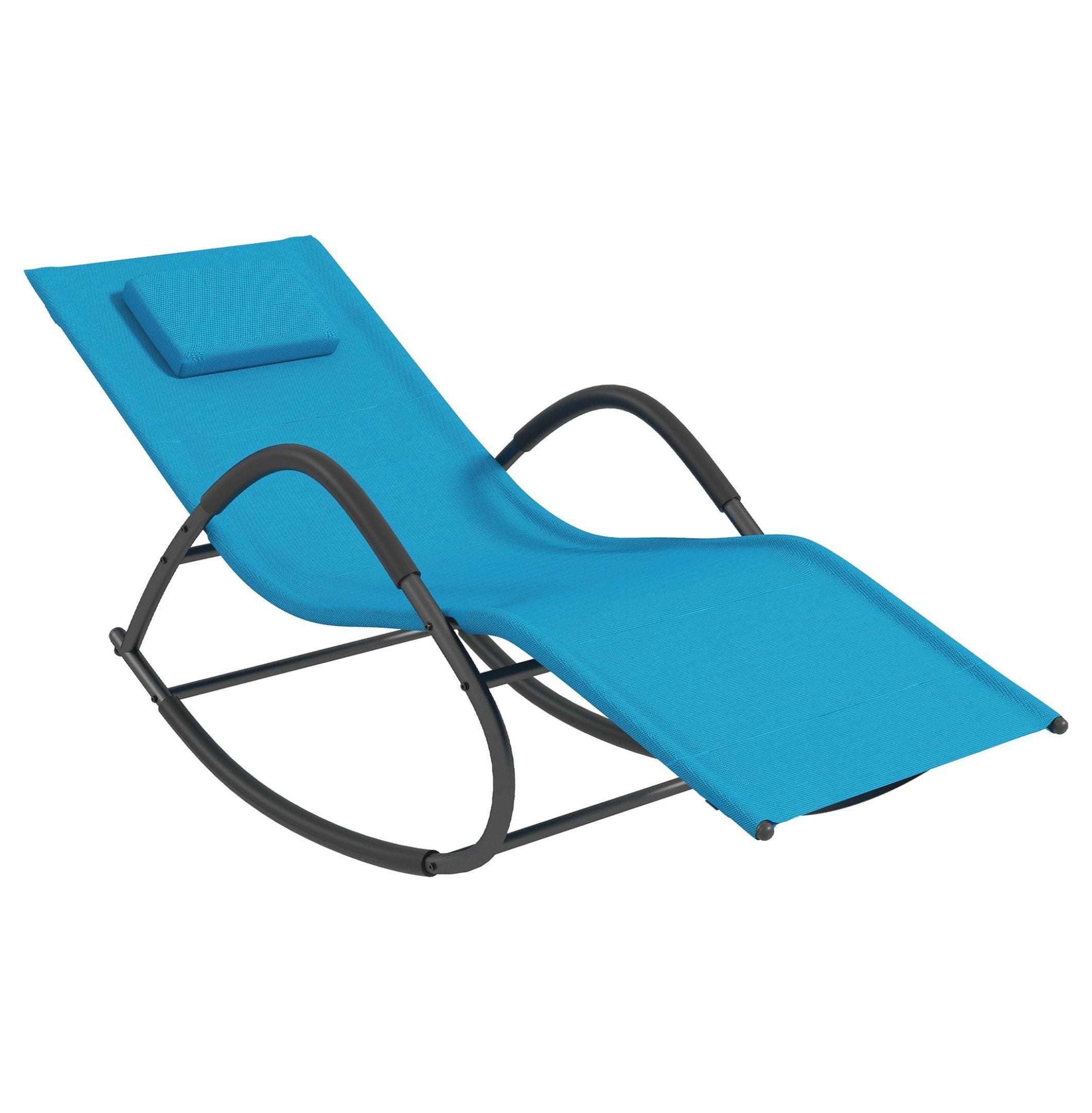 UV Water Resistant Rocking Chair - Light Blue Outdoor Patio Lounger for ...