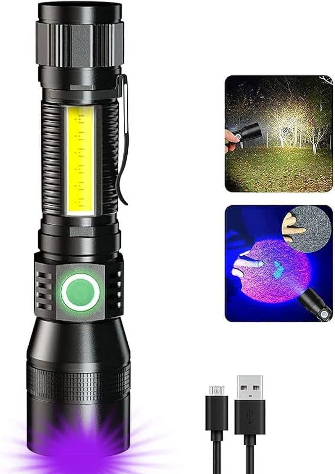 UV flashlight black light, 3-in-1 magnetic flashlight rechargeable ...