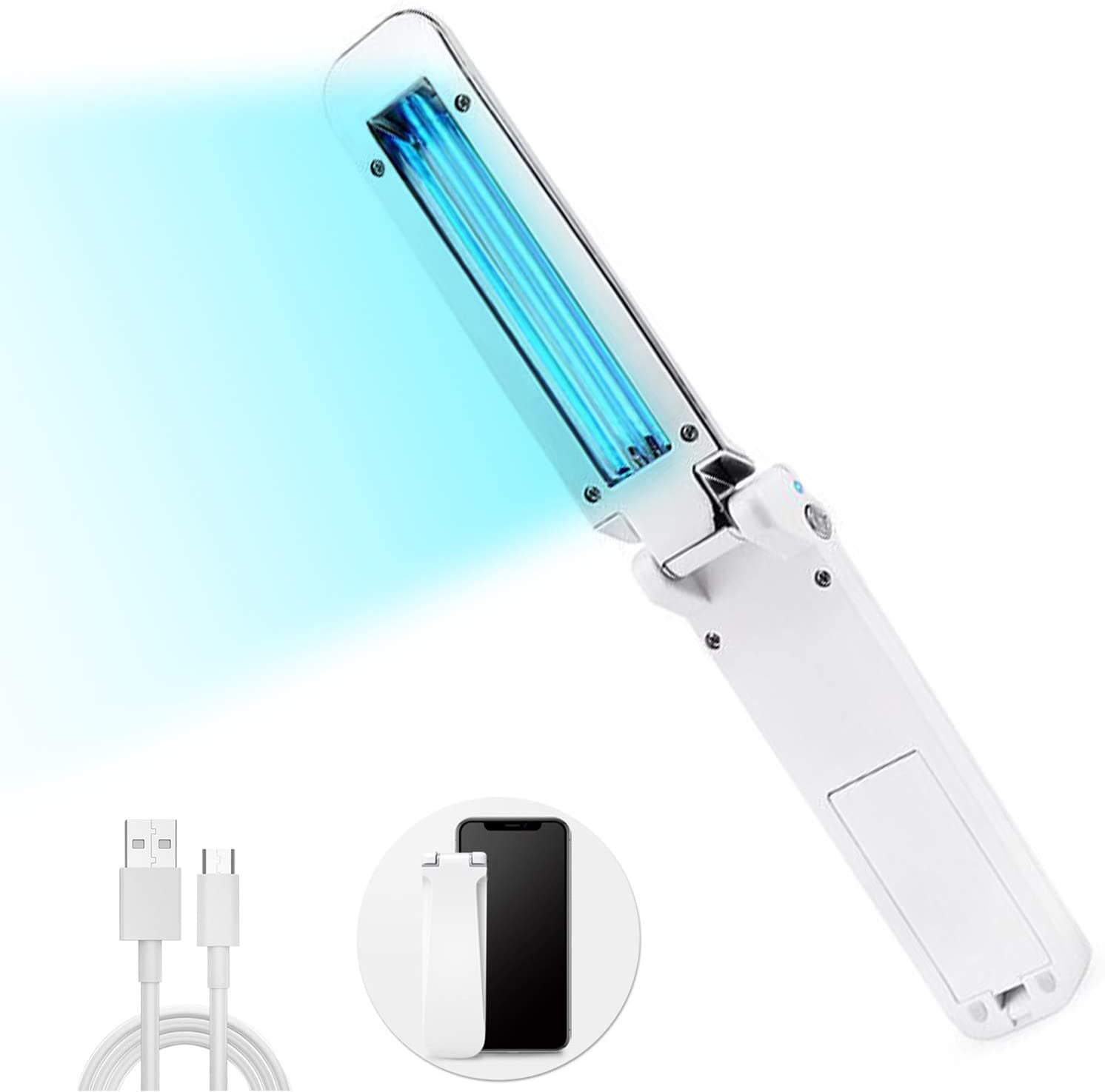 UV lamp, portable UV lamp, uvc lamp effect up to 99%, UV mobile phone cleaner USB handheld UV ...