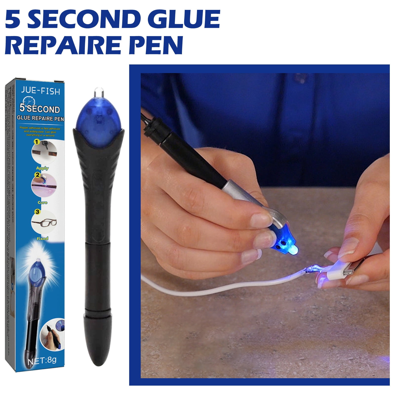 UV ultraviolet curing glue pen, can repair plastic, ceramics and cables ...