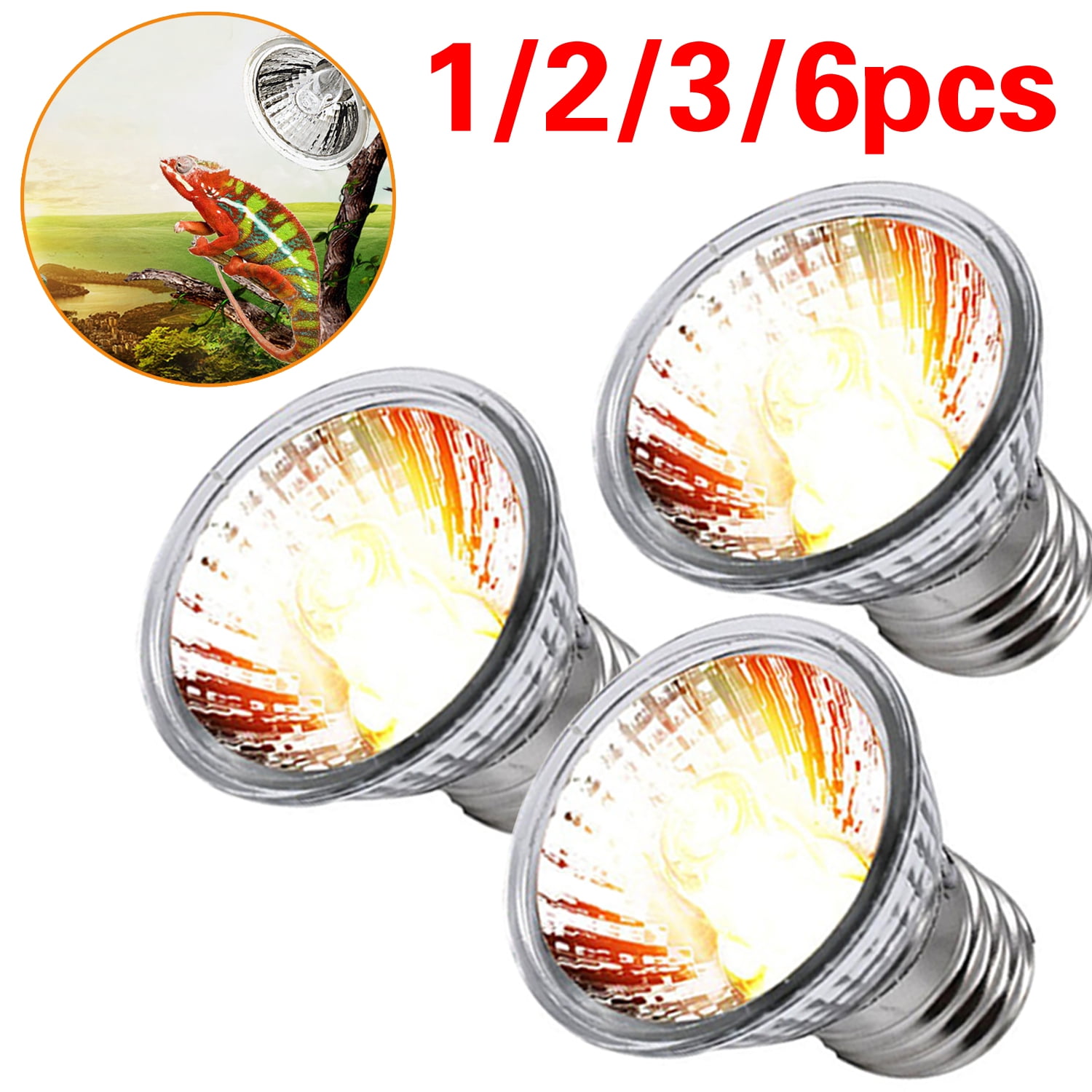 UVA+UVB 25W/50W/75W Bulbs, Heat and Light for Turtle Lizard Reptile and ...