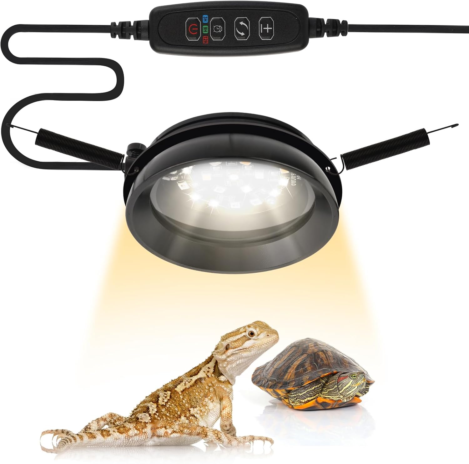 UVA UVB Reptile Lamp with Dimmer and Timer, LED Reptile Light for ...