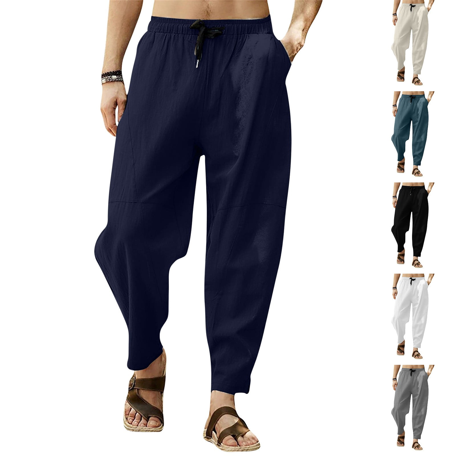 UVEASISHA Big and Tall Capri Pants for Men 2025 Fashion Hipster Cropped ...