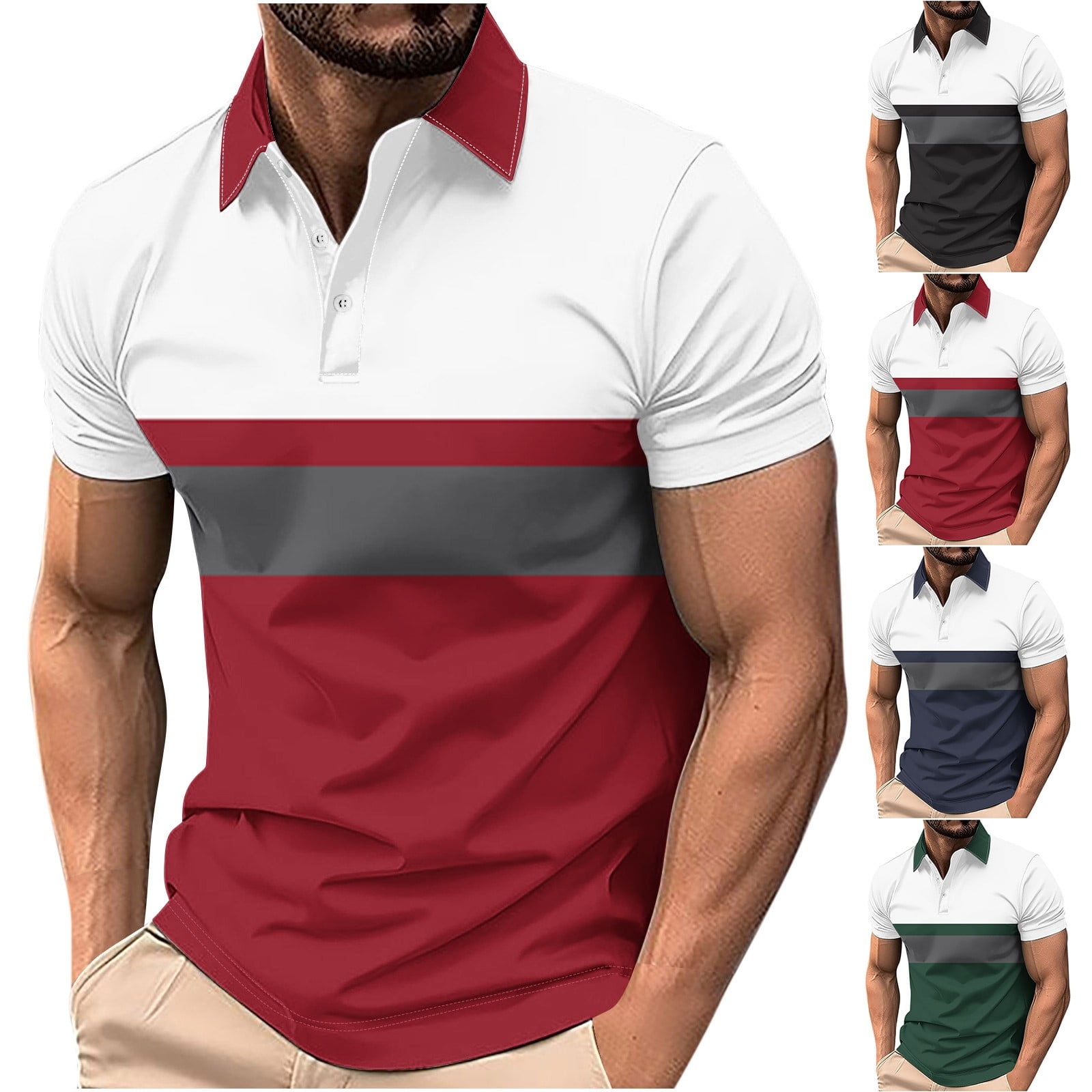 UVEASISHA Casual Polos Shirts for Men Regular Fit Business Work Poloss ...