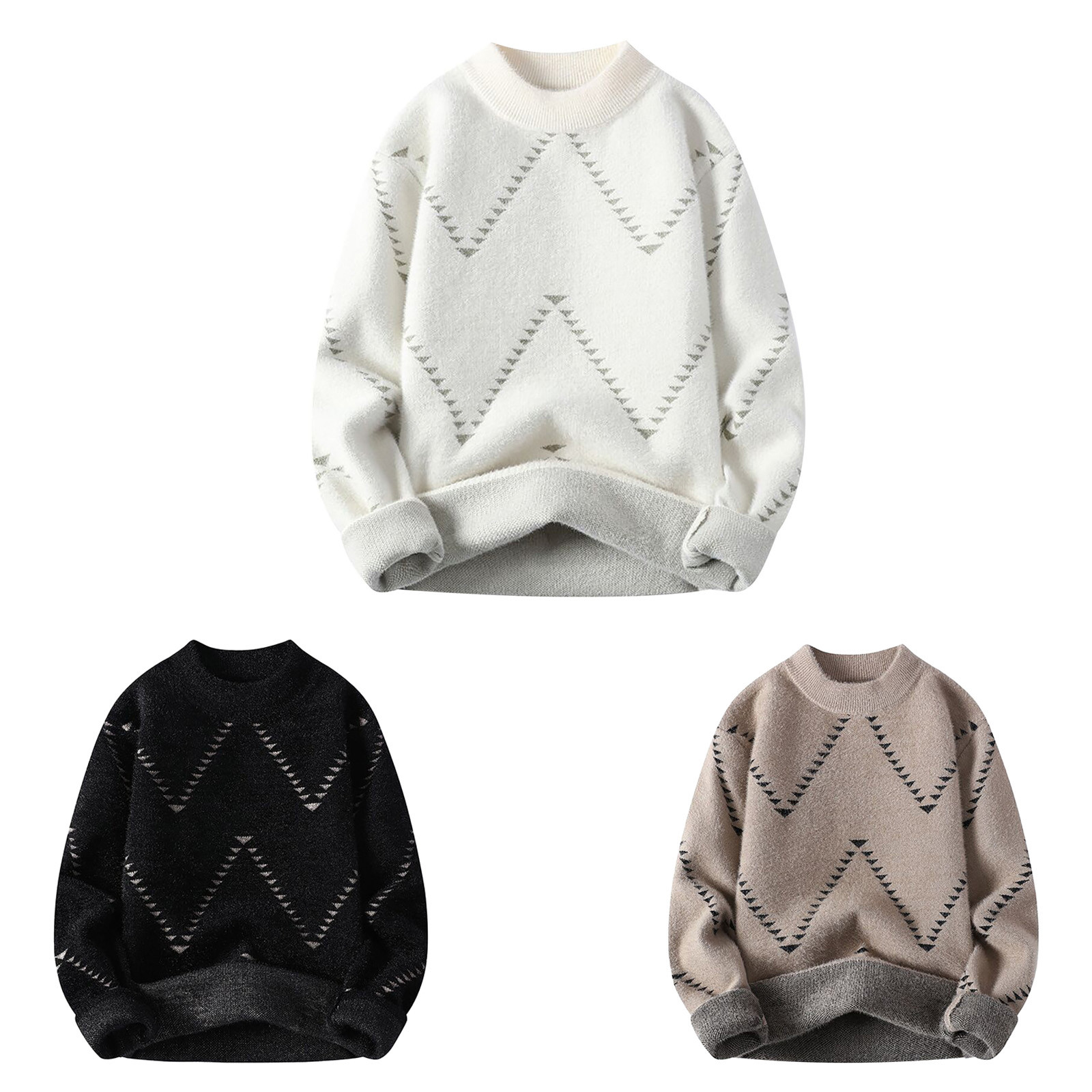 UVEASISHA Fall Sweaters for Men 2025 Trendy Casual Knit Pullover ...