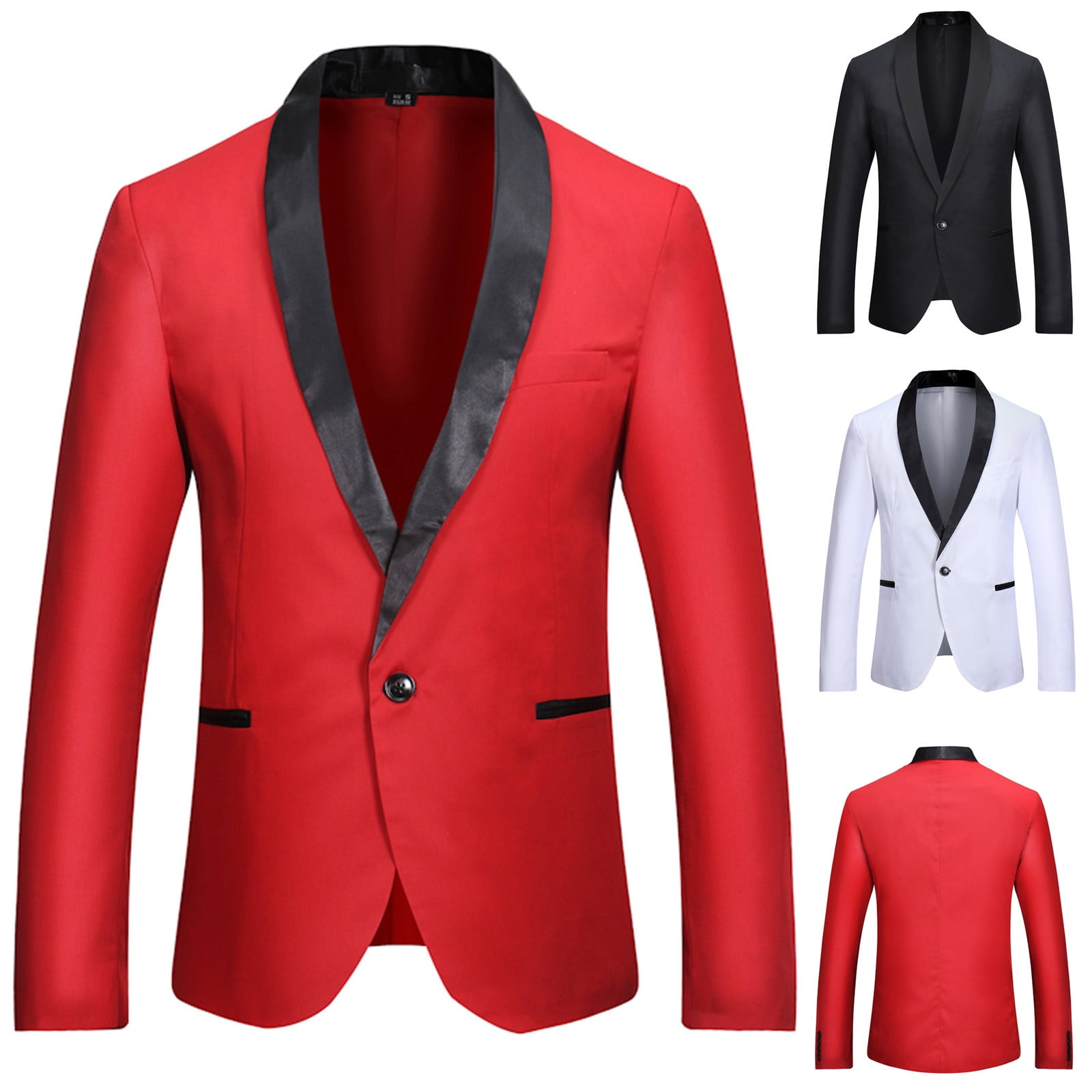 UVEASISHA Formal Dinner Suits for Men Contrast Collar Slim Fit Stylish ...