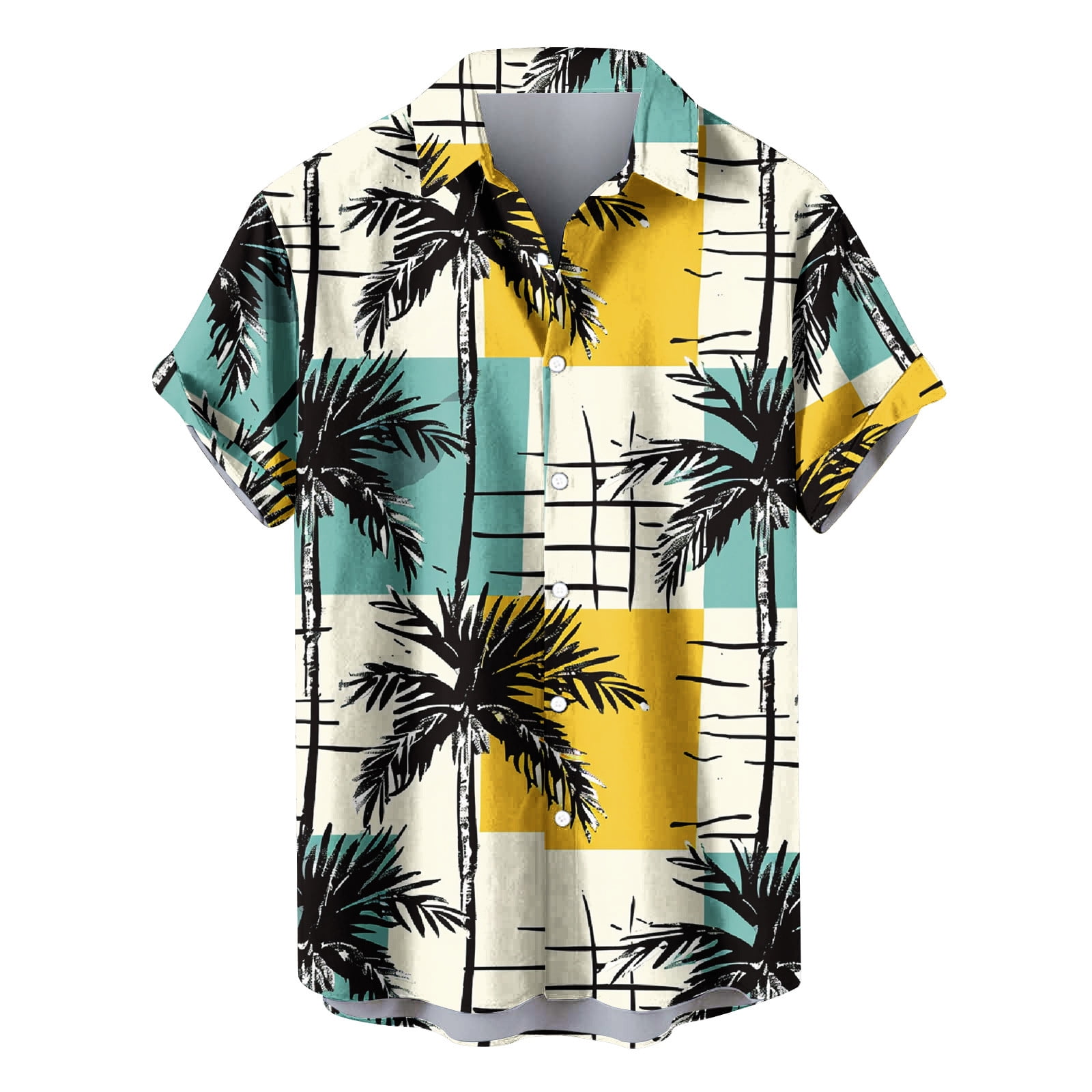 UVEASISHA Men Floral Shirts,Mens Beach Shirt Short Sleeve Button Down ...