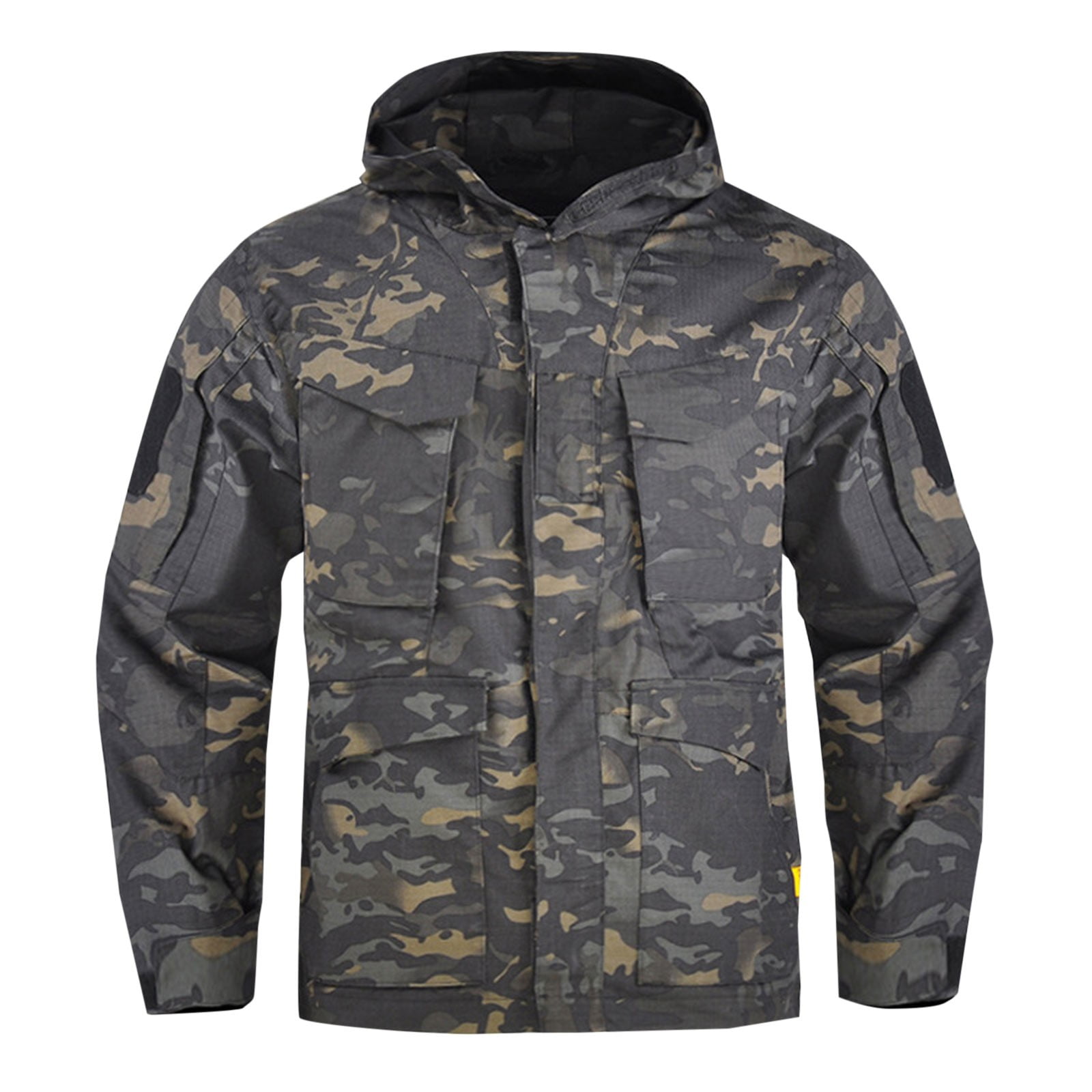 UVEASISHA Men's Camo Rain Jacket Lightweight Waterproof Hooded Raincoat ...