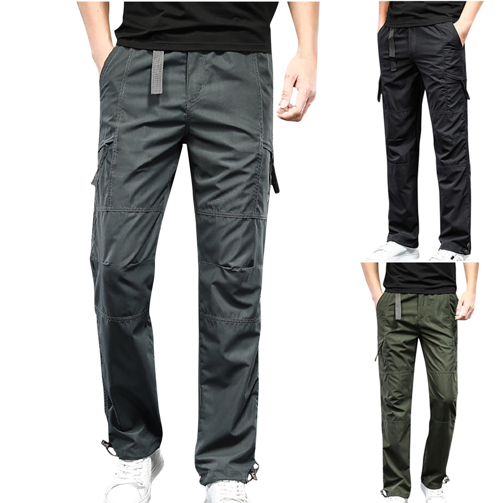 UVEASISHA Men's Cargo Pants Lightweight,Slim Fit Hiking Pants for Men ...