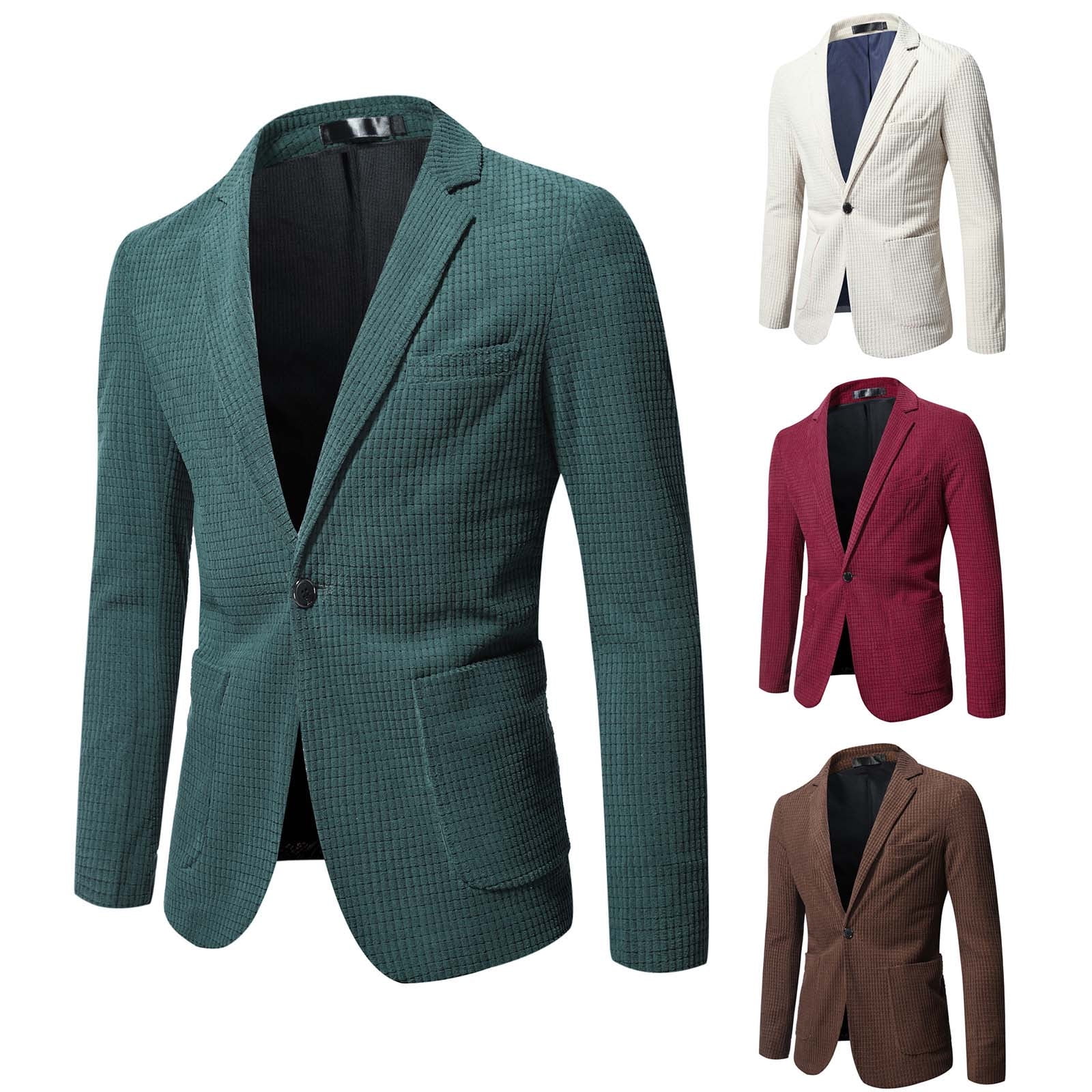 UVEASISHA Men's Corduroy Suit Jacket Big and Tall Slim Fit Blazers for ...