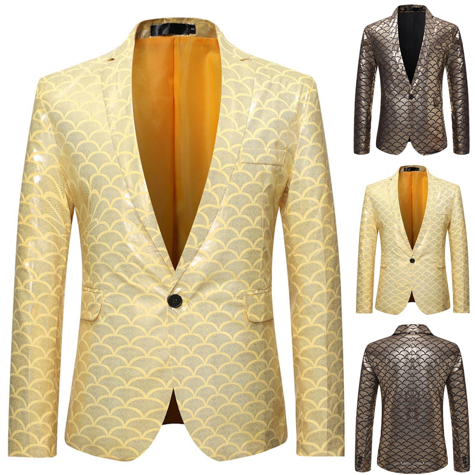 UVEASISHA Men's Dress Jackets 2025 Fashion Slim Fit Prom Tuxedos for ...