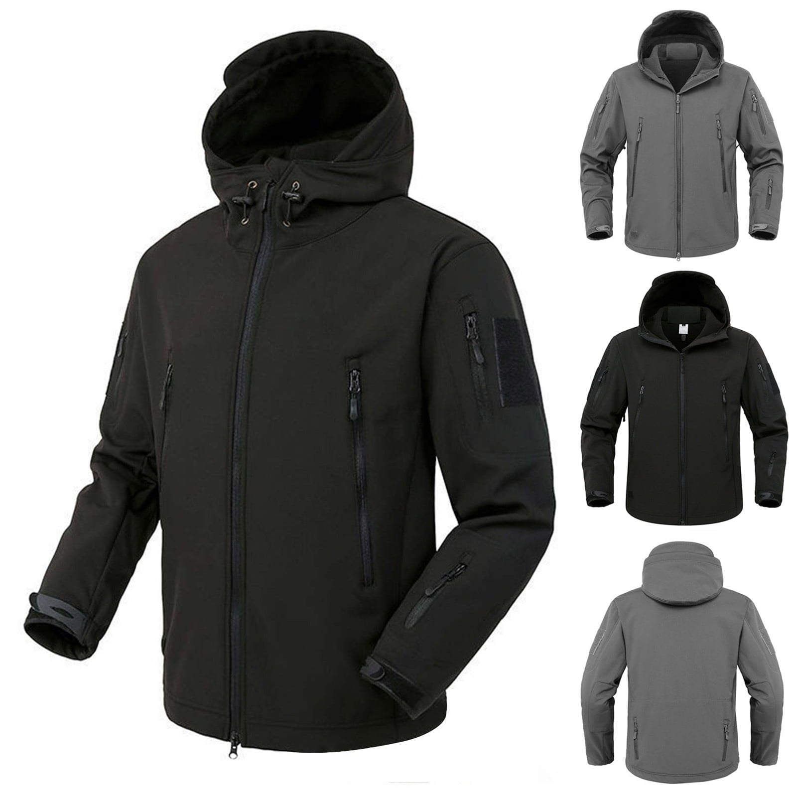UVEASISHA Men's Hooded Softshell Jacket Waterproof Lightweight ...