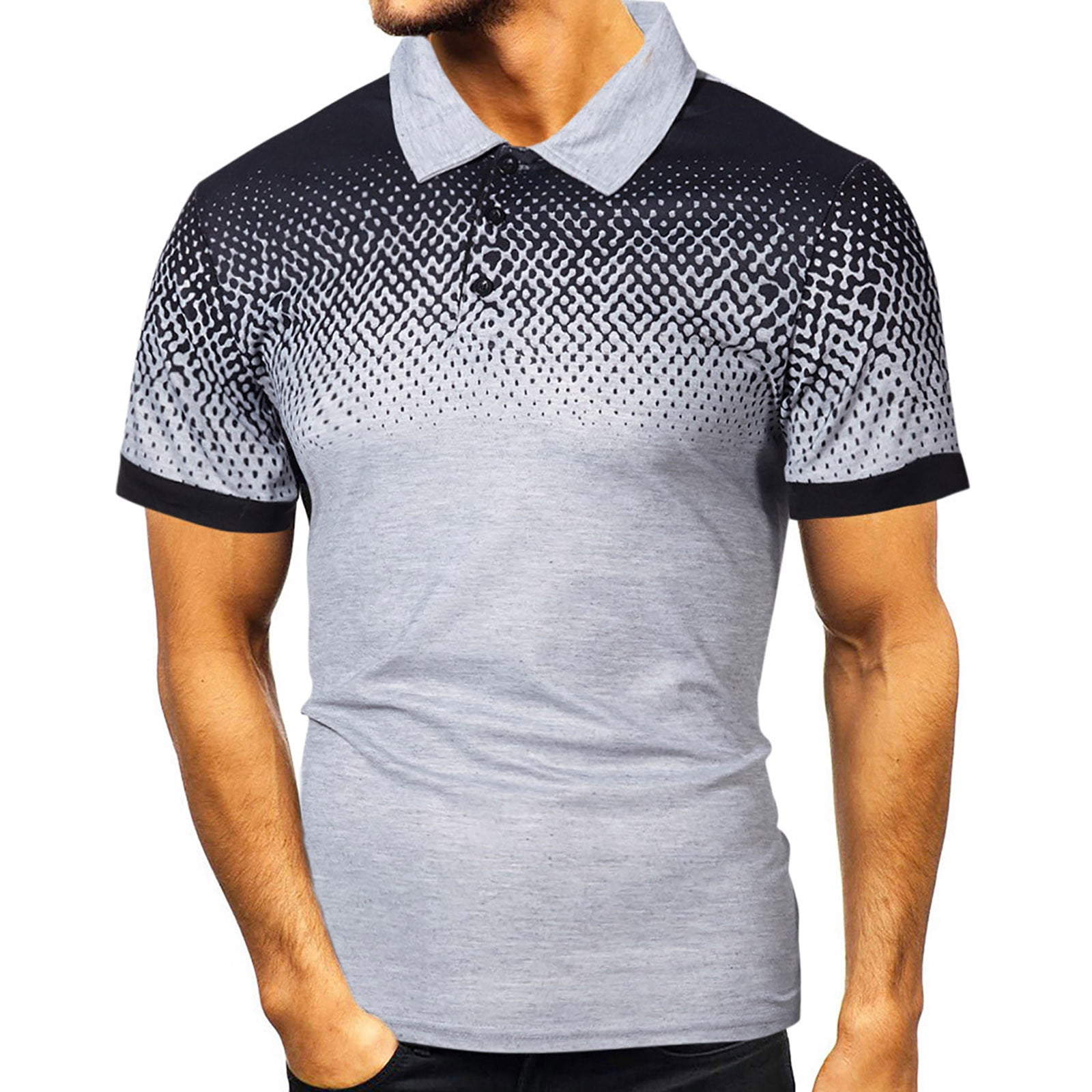 UVEASISHA Men's Polos Shirts 2025 Short Sleeve Casual Polos T Shirt Big and Tall Color Block ...