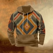 Chouyatou Men's Tribal Aztec Printed 1/4 Zip Fuzzy Sherpa Pullover ...