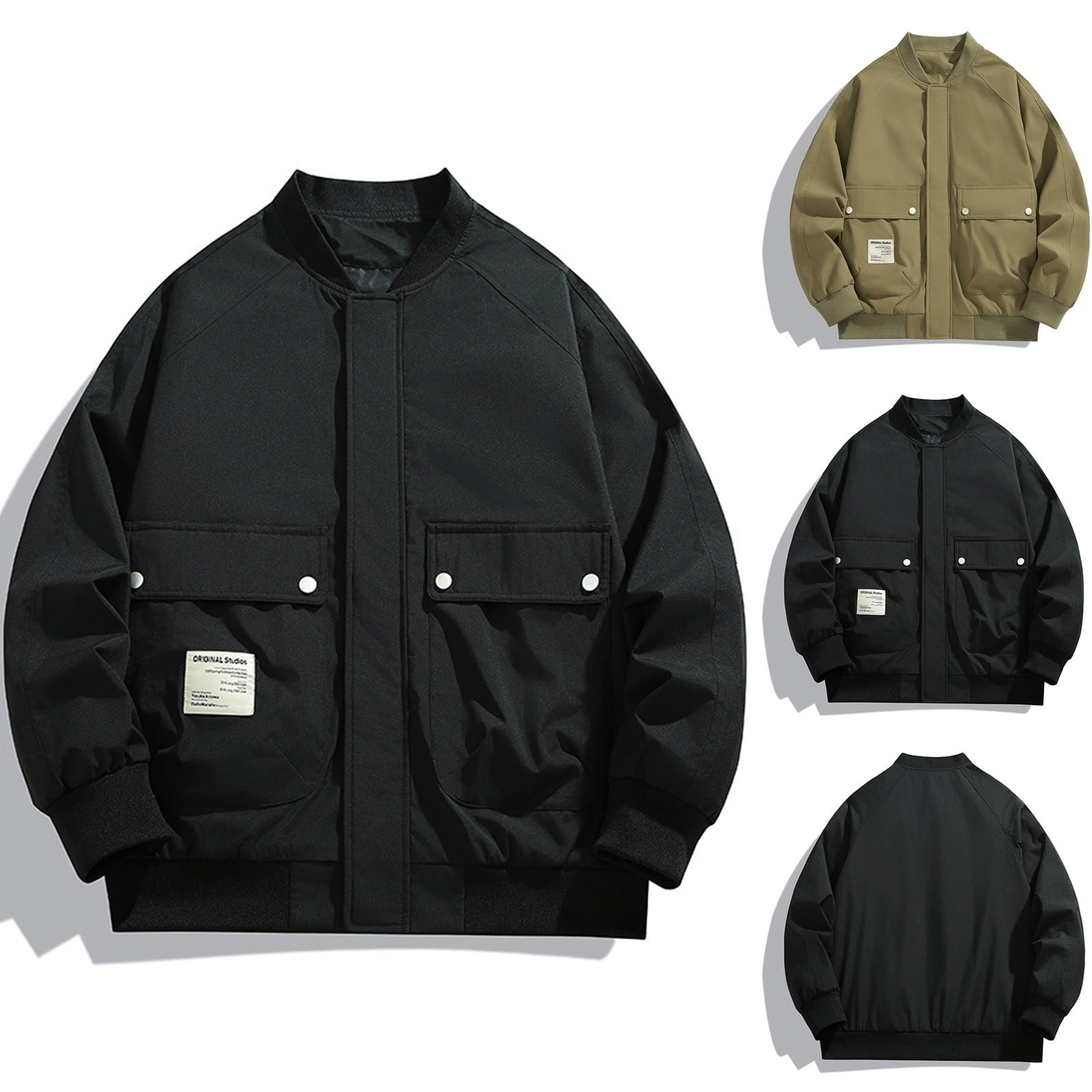 UVEASISHA Mens Bomber Rain Jacket Lightweight Zipper Windbreaker Fall ...