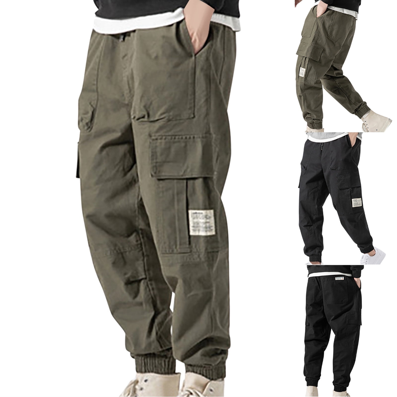 UVEASISHA Mens Hiking Pants Tall Cotton Casual Cargo Pants Outdoor ...
