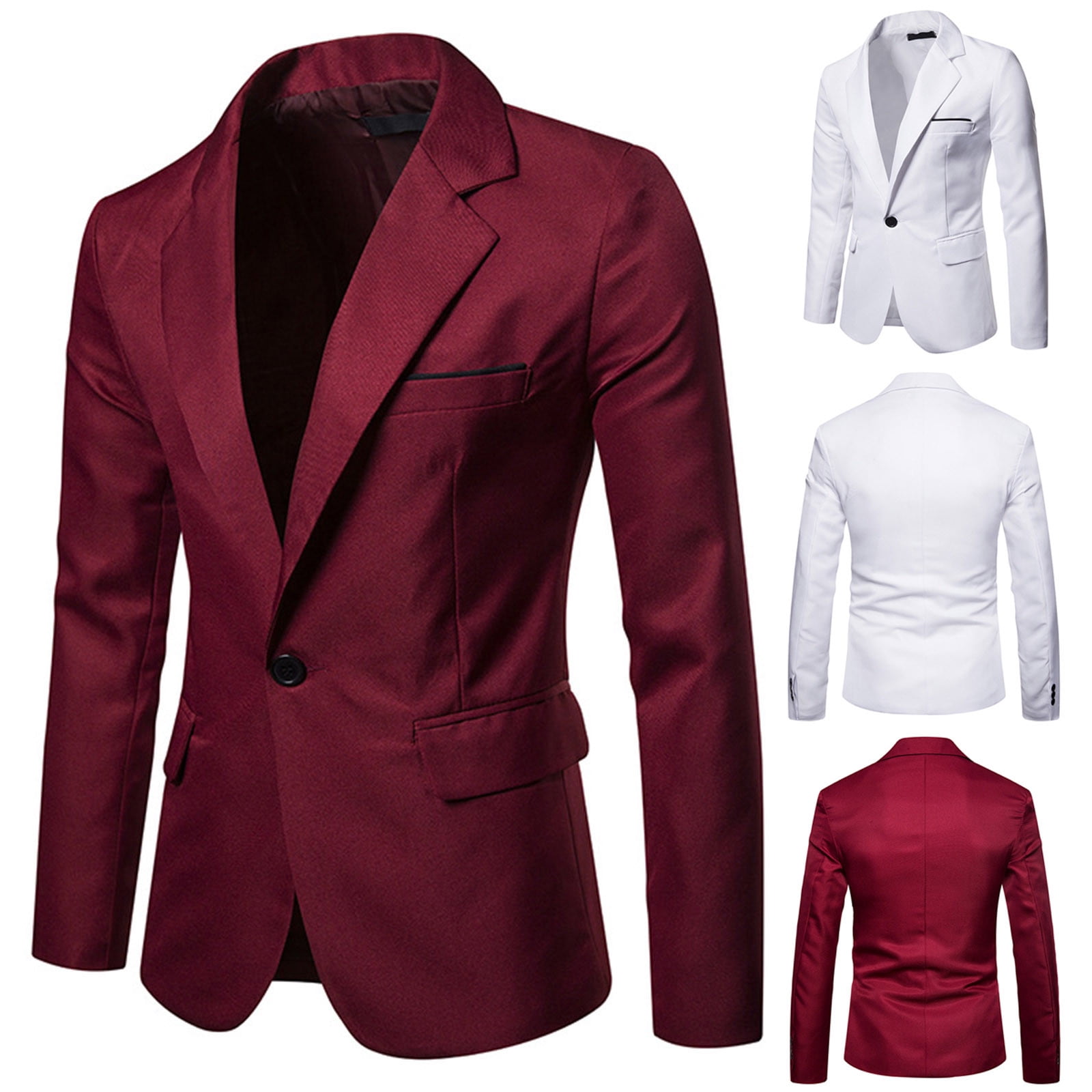 UVEASISHA Mens Lightweight Dinner Jackets Dressy Elegant Sing Breasted ...
