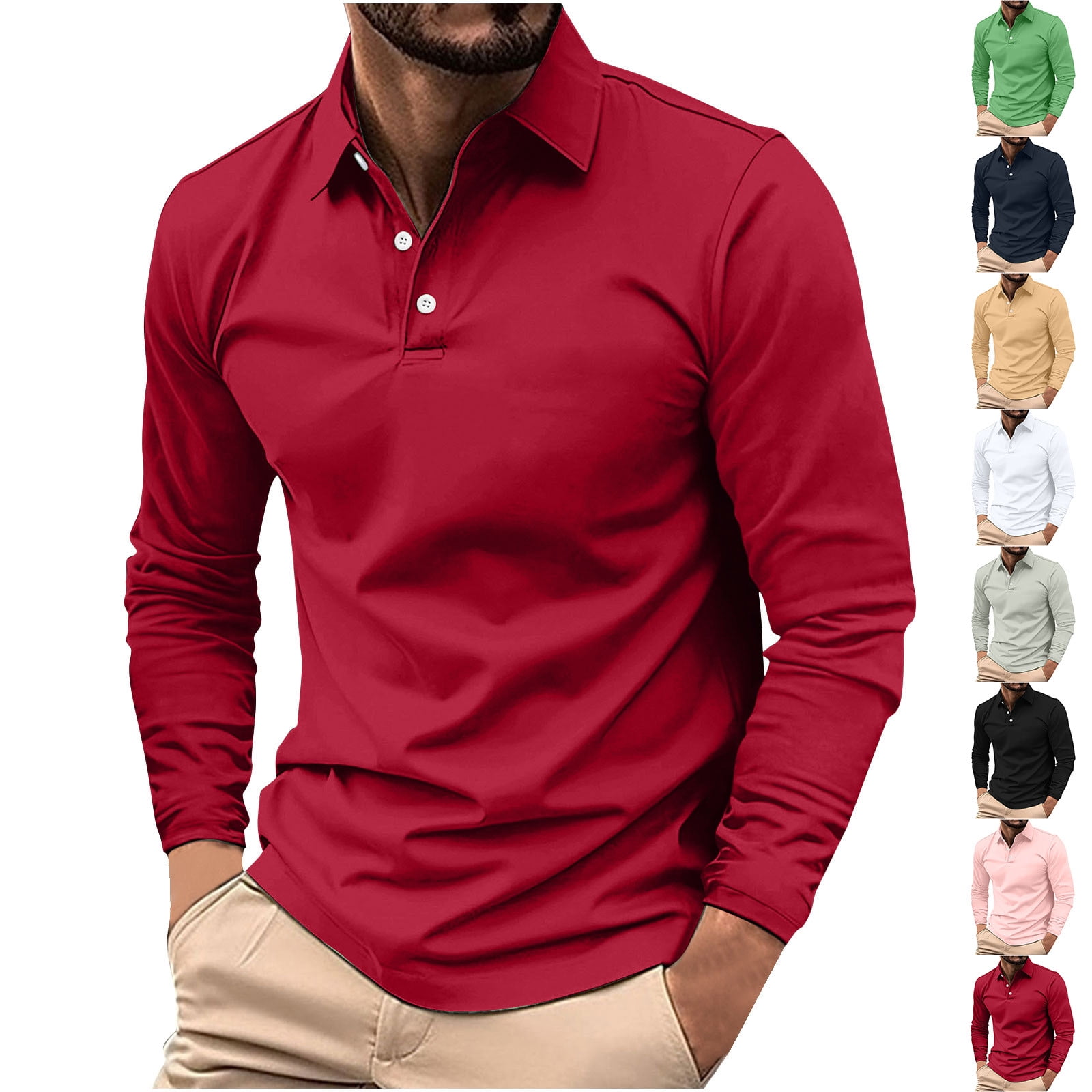 UVEASISHA Mens Polos Shirts Business Casual Stylish Collared Golf Shirt ...