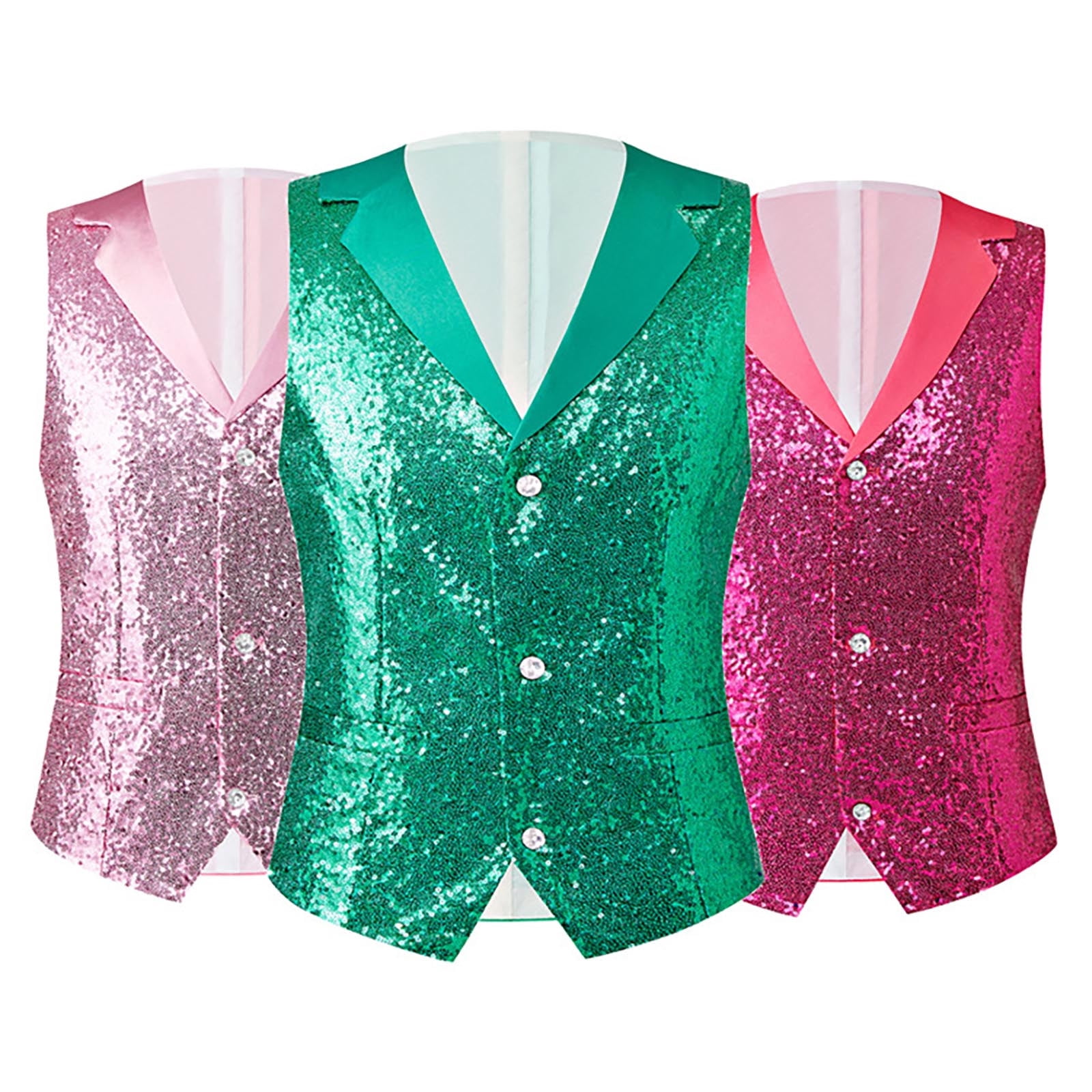 UVEASISHA Mens Sequins Vest Slim Fit Shiny Suit Vest Glitter Party ...