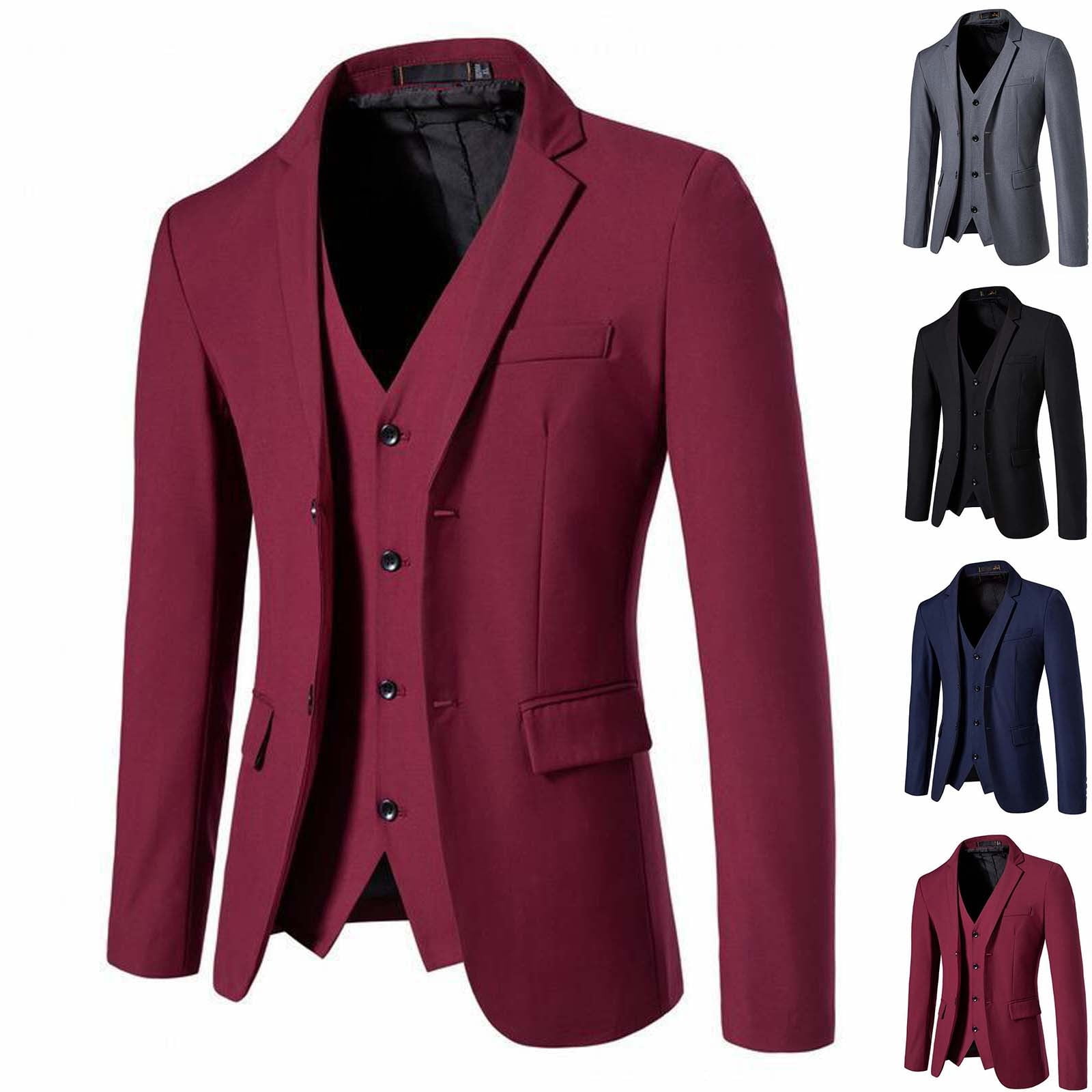 UVEASISHA Mens Tuxedo Jacket Slim Fit Solid Color Blazer Jackets Notch ...