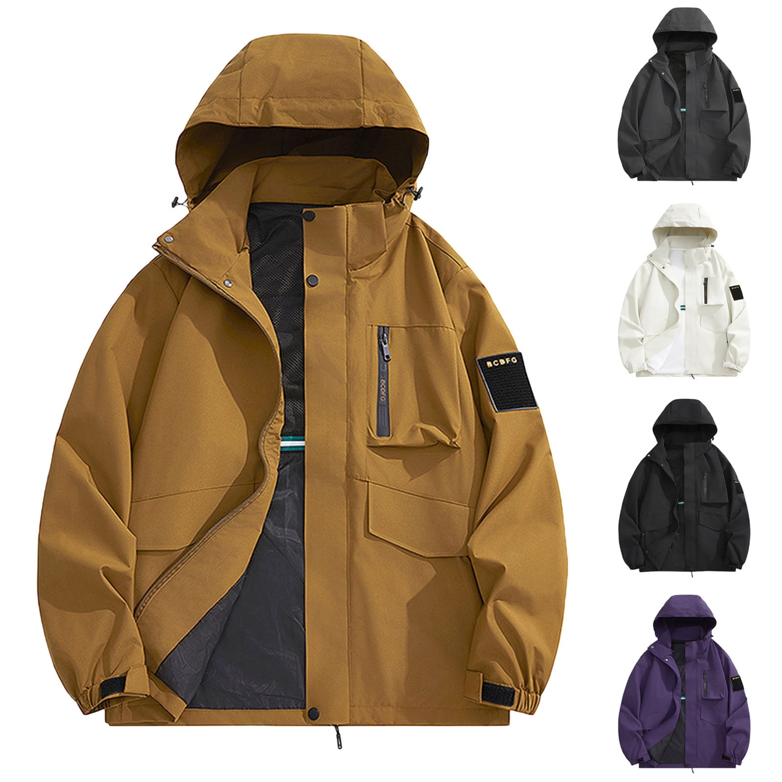 UVEASISHA Waterproof Rain Coats for Men Big and Tall Lightweight ...