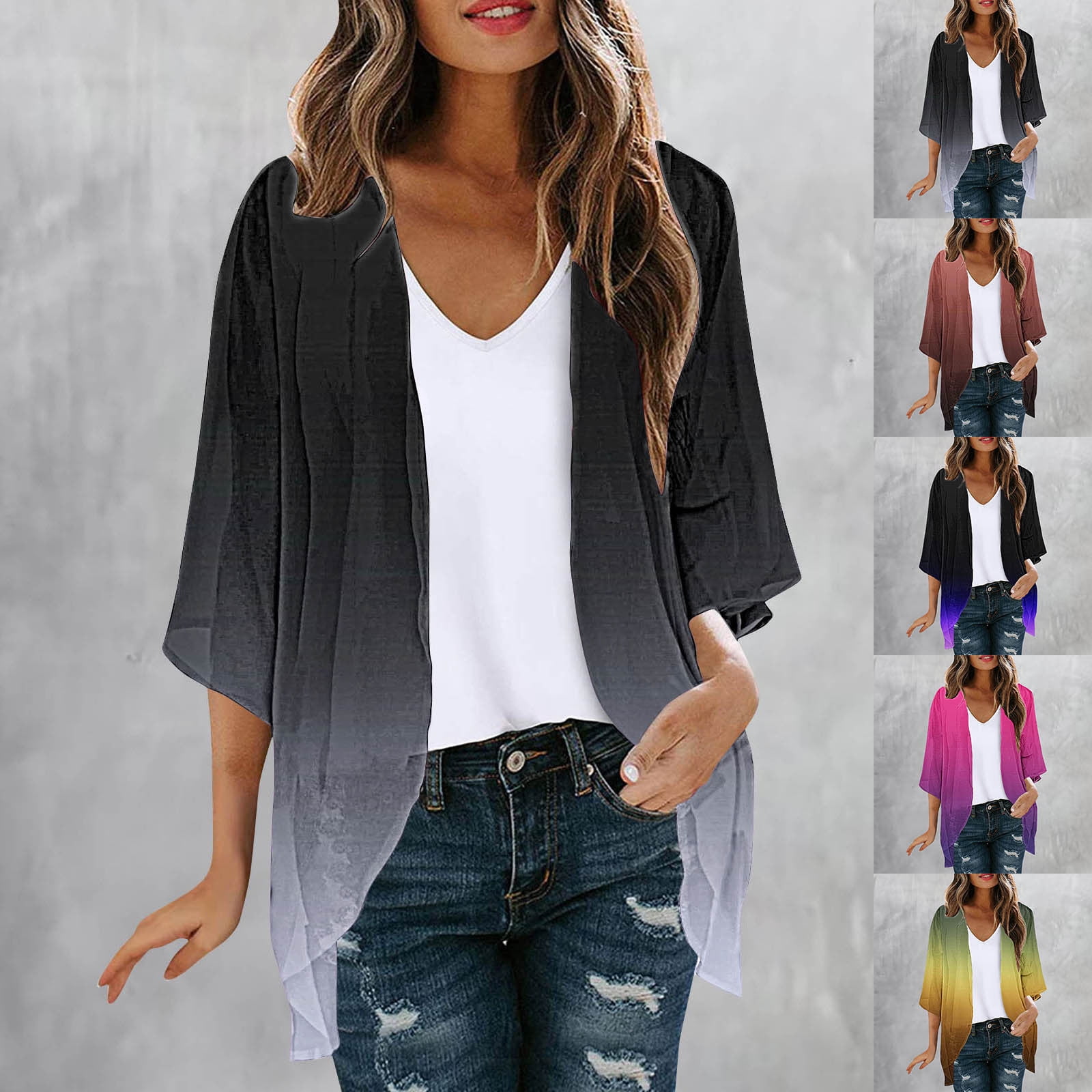 UVEASISHA Womens Cardigans and Kimonos,Gradient Cardigan for Women ...
