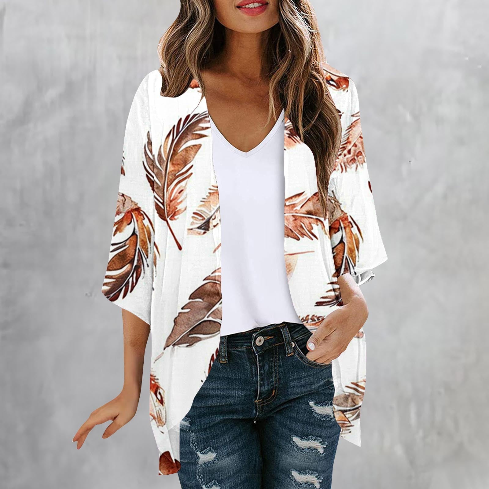 UVEASISHA Womens Hawaiian Print Kimono,Women Kimono Cardigans Casual ...