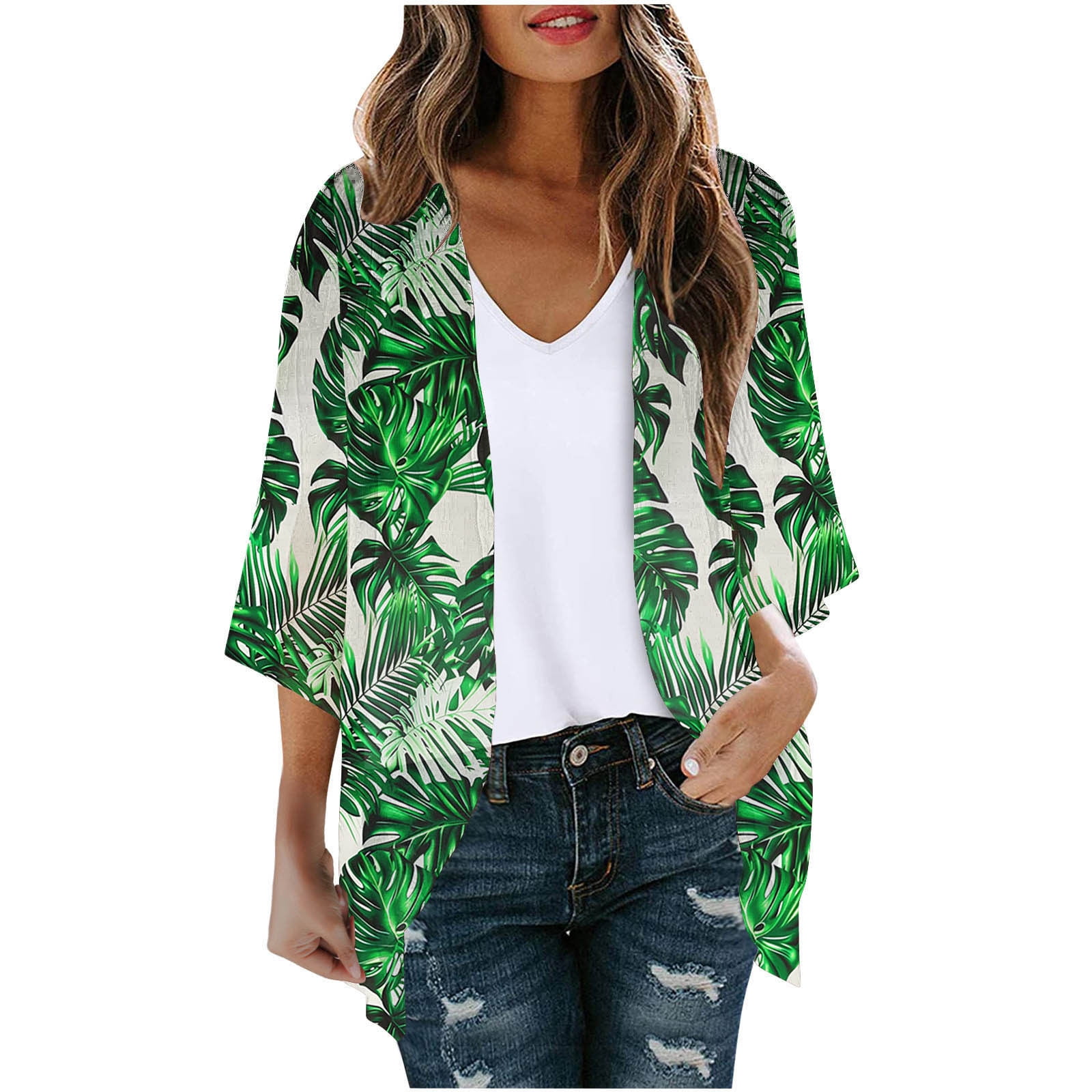 UVEASISHA Womens Kimono Top,Women's Summer Beach Boho Chiffon Kimono ...