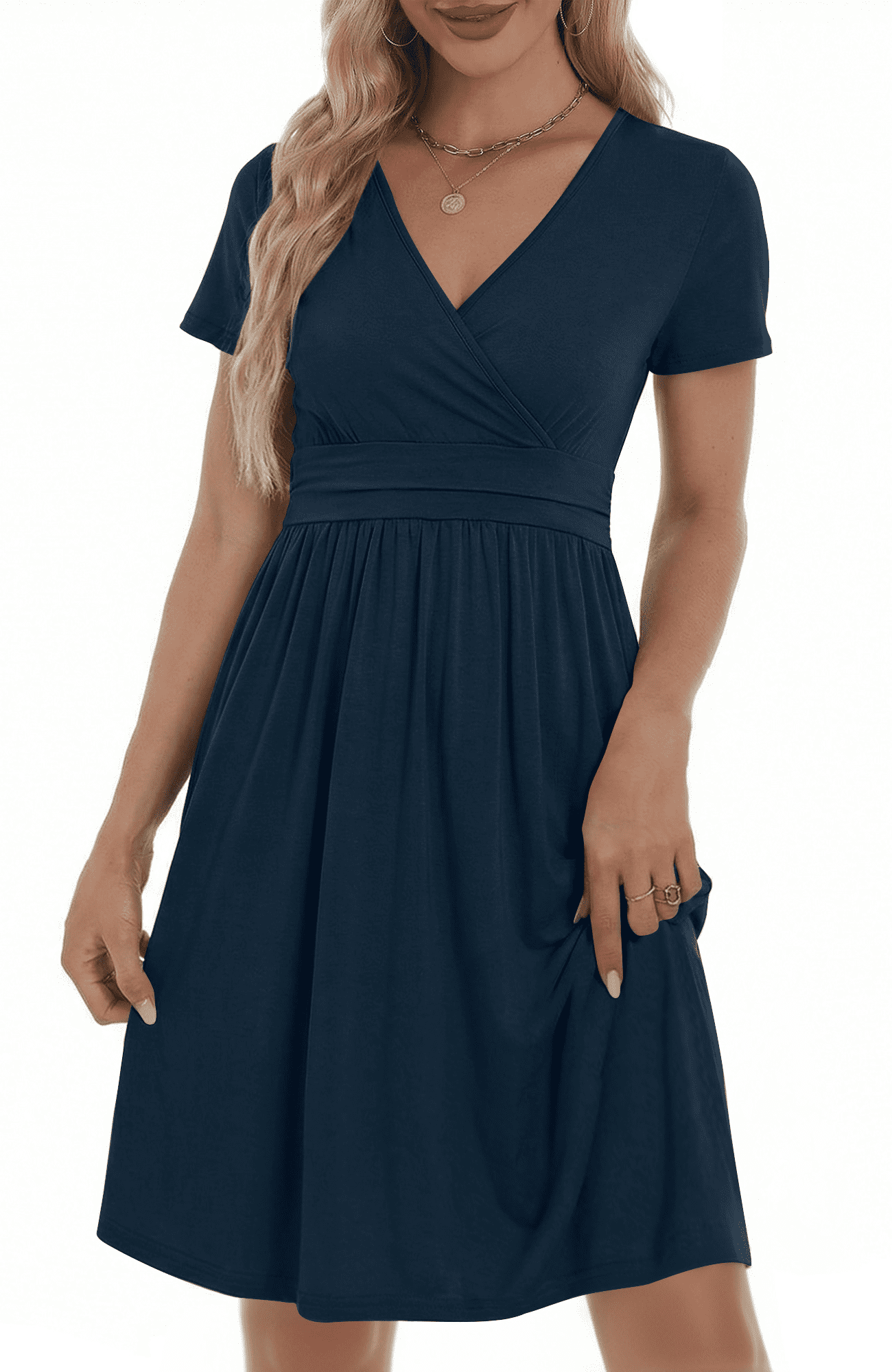 UVN, Dresses for Women, Deep V Neck, Summer Sundress with Pocket ...