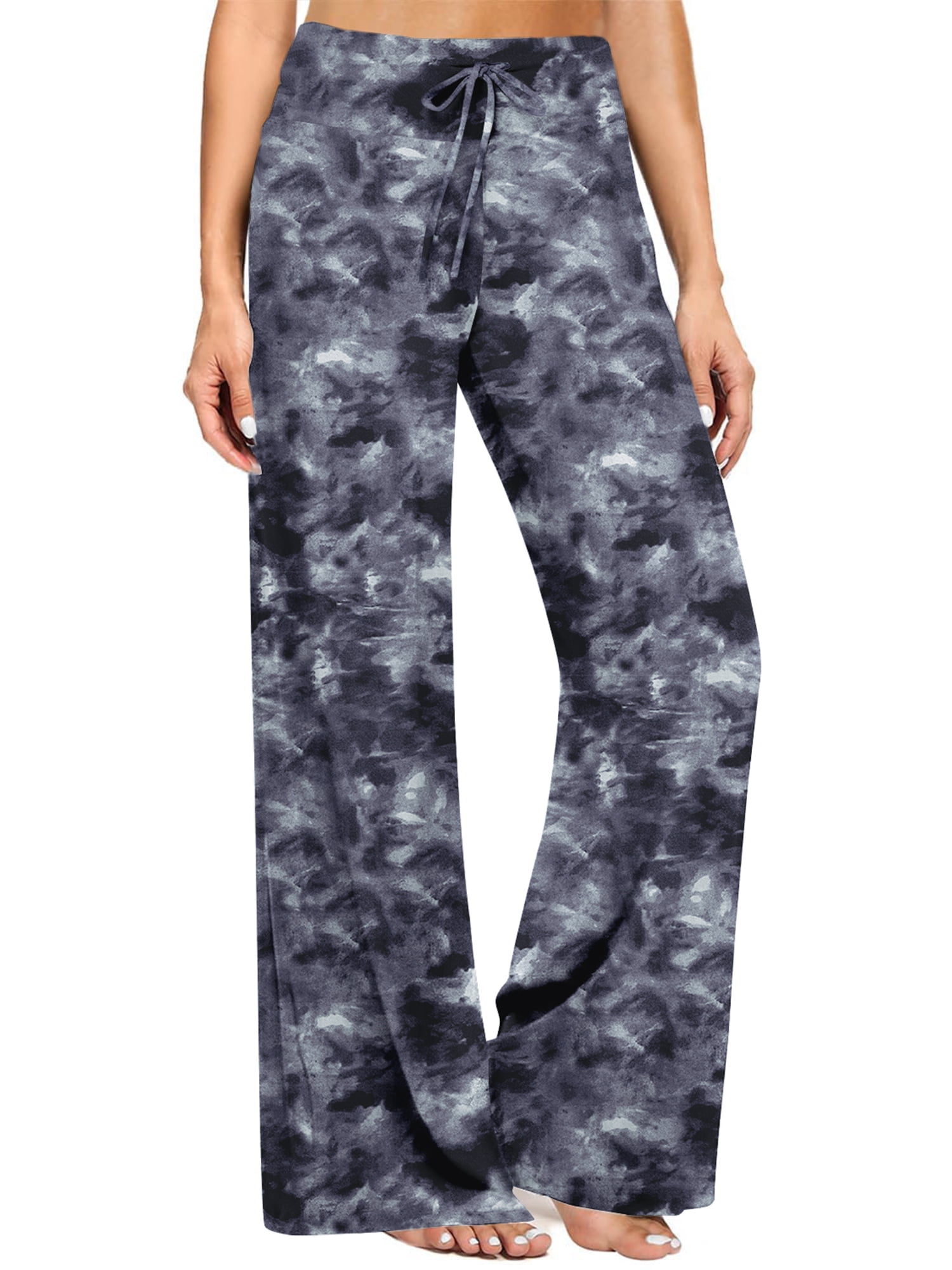 UVN Pajama Pants for Women Casual Wide Leg Lounge Yoga Pants Comfy ...