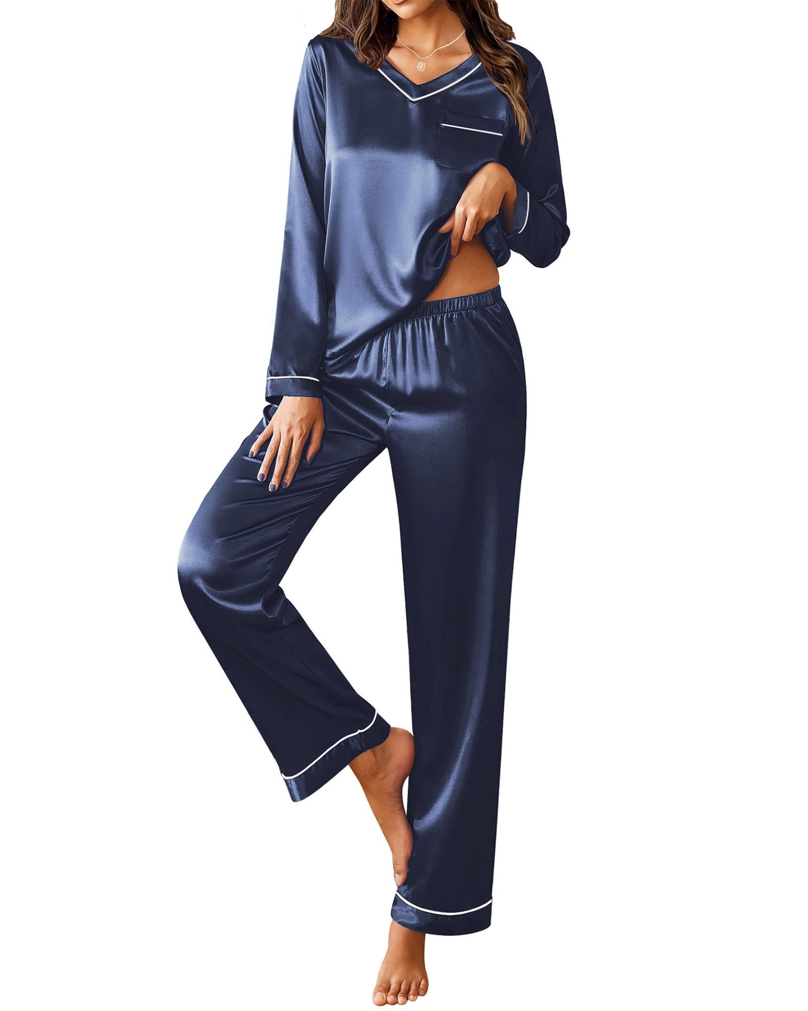 UVN Pajamas Sets for Women Fall Long Sleeve Tops and Long Pants Soft ...
