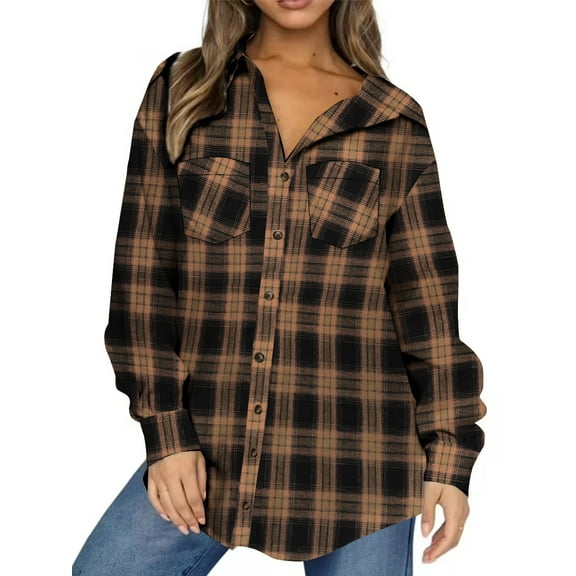 YABCSAZ Women's Oversized Button Down Shirts Long Sleeve Striped Plus ...