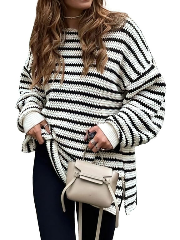 SEARIPE Women Solid Turtleneck Sweater Casual Long Sleeve Knitted ...