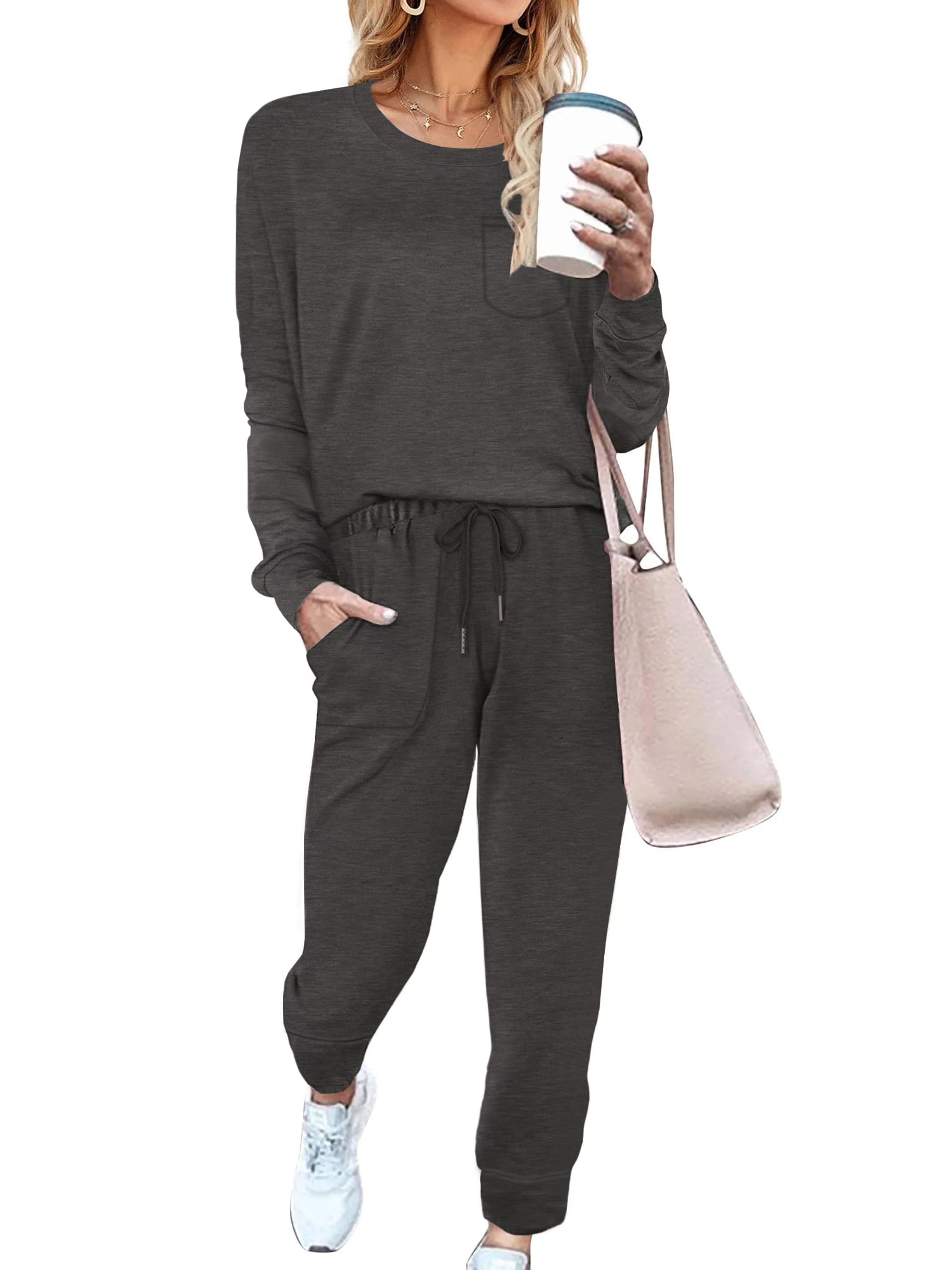 Shine Up Sweatsuit Sets for Women 2 Piece Lounge Set Loose Jogger Sets ...