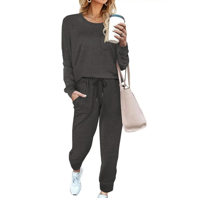 UVN Sweatsuit Sets for Women 2 Piece Lounge Set Loose Jogger Sets Fall ...