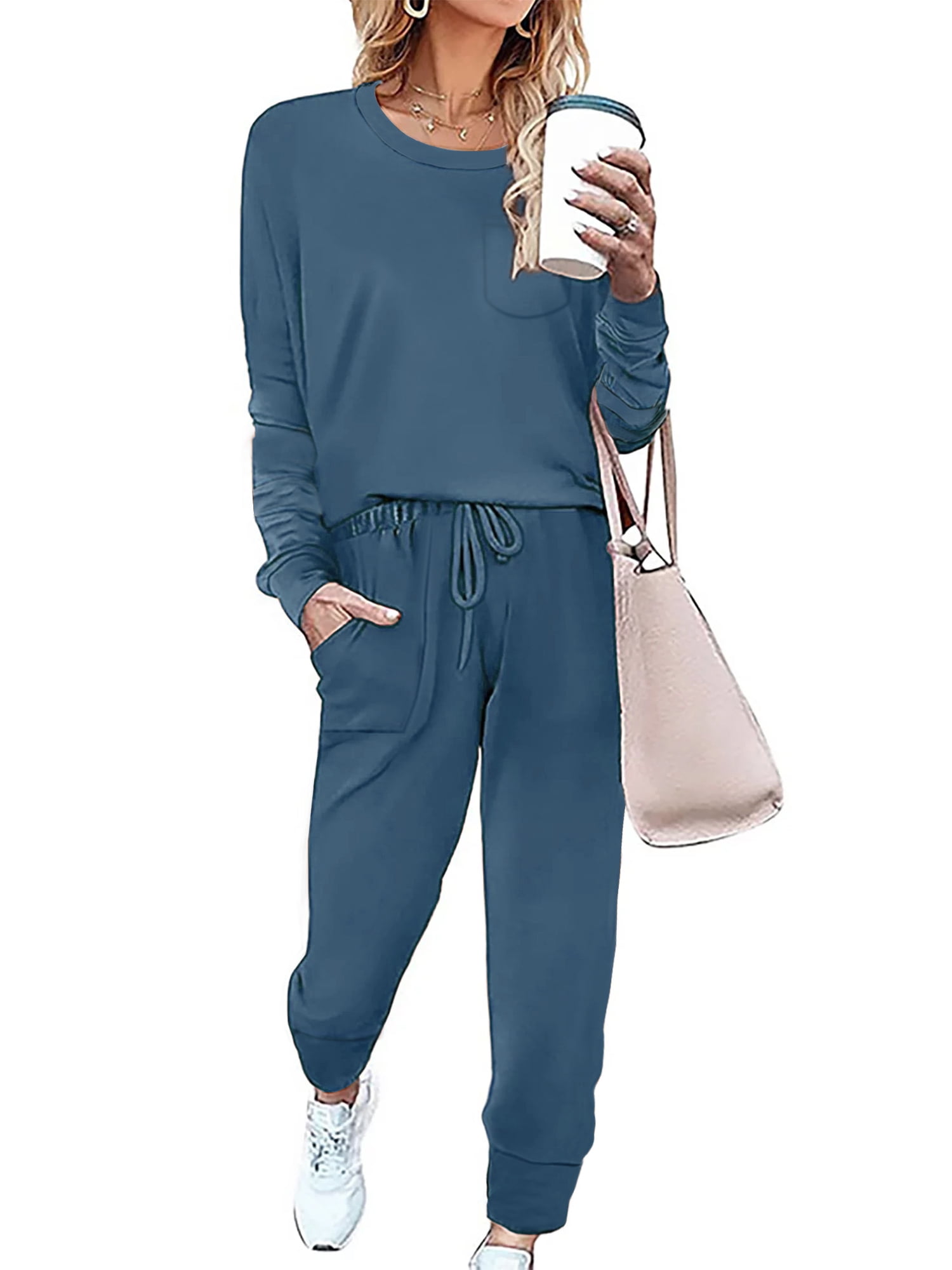UVN Women's Tracksuit, 2 Piece Lounge Set, Jogger Sweatshirt and ...
