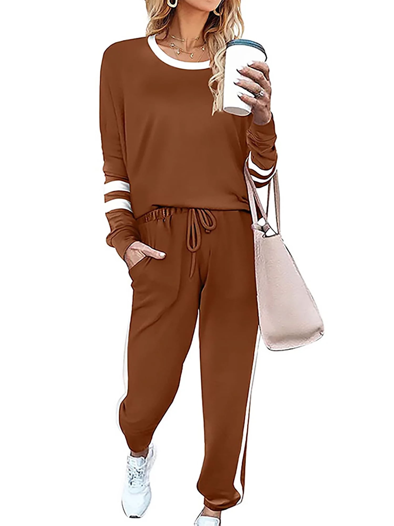 Uvn Sweatsuits Womens 2pcs Sets Jogger Set Casual 2 Piece Outfit