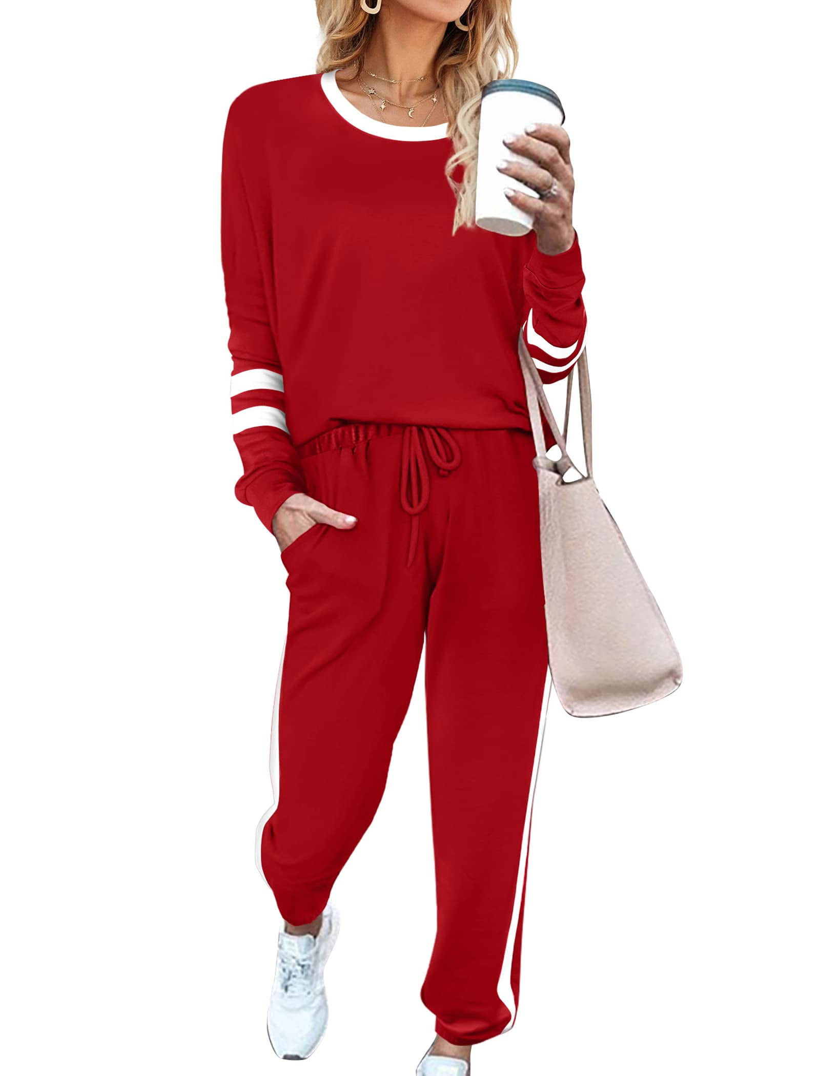 SHINE UP Sweatsuits Womens 2pcs Sets Jogger Set Casual 2 Piece Outfit ...