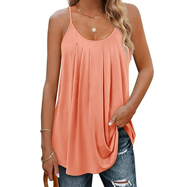 UVN Women's Summer Tank Tops, Spaghetti Strap Camisole, Loose Fit ...